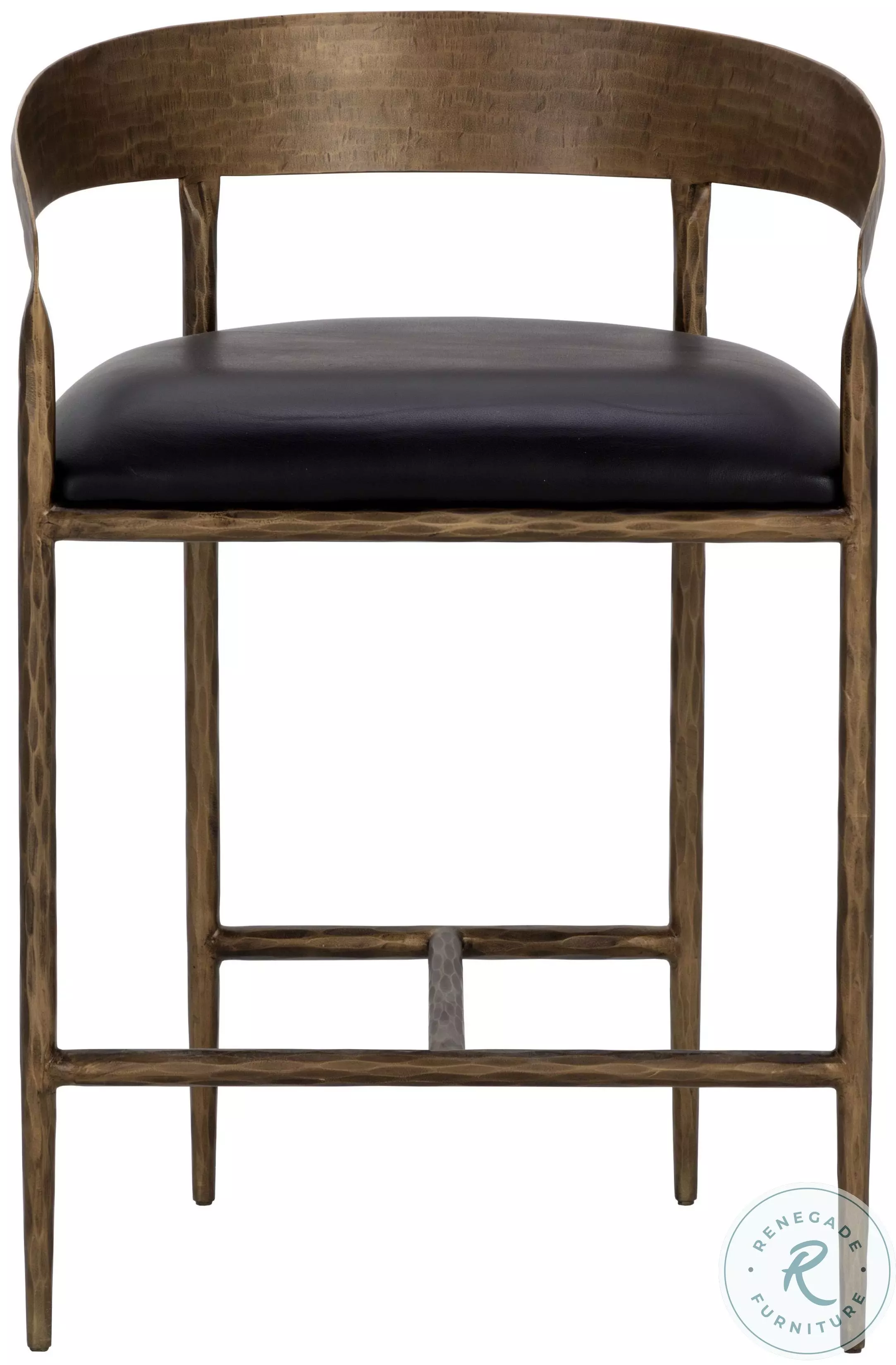 Zanatta Charcoal Black Leather Counter Height Stool From Home Gallery ...