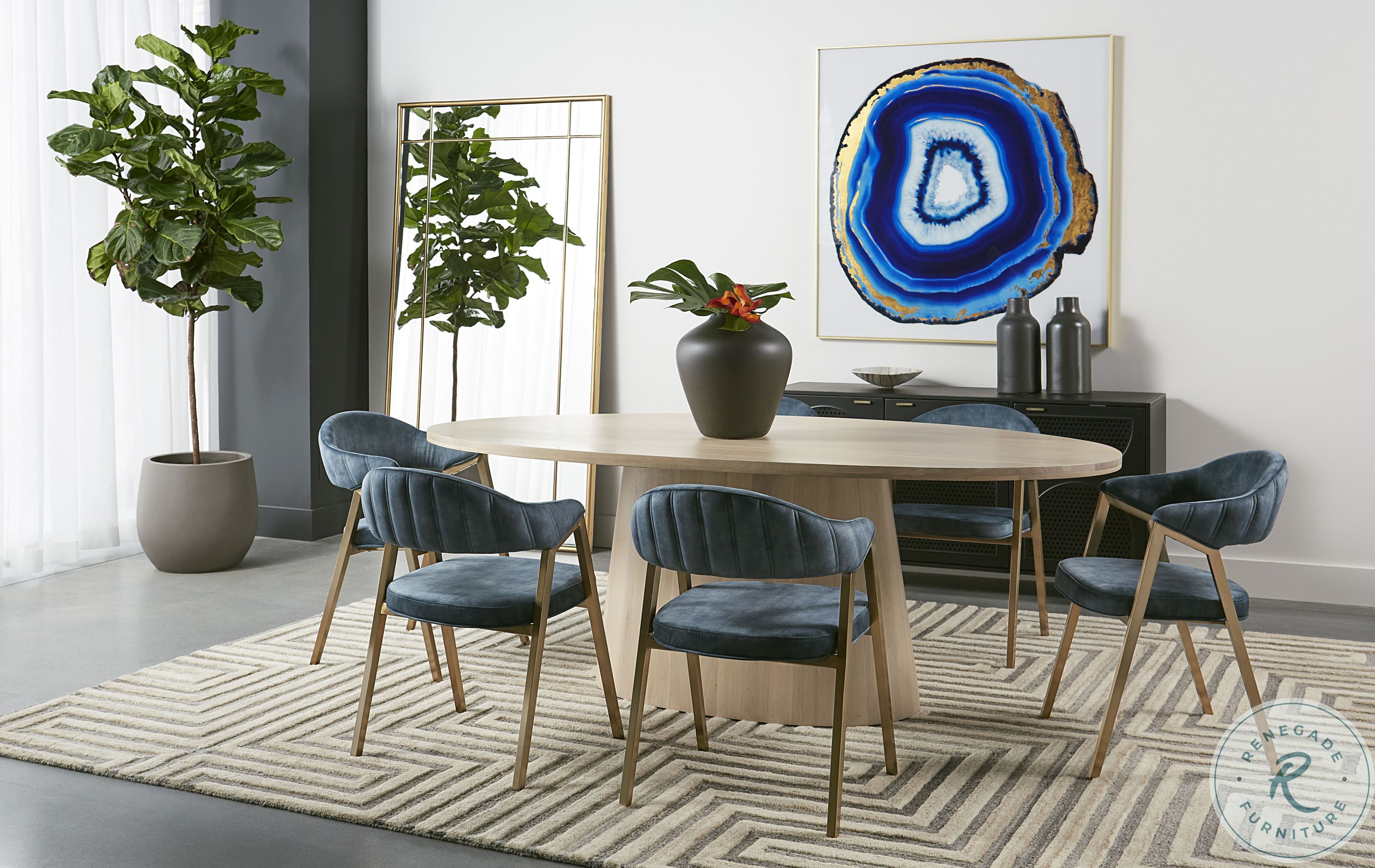 Elina Light Wash Oval Dining Table From Sunpan | Coleman Furniture
