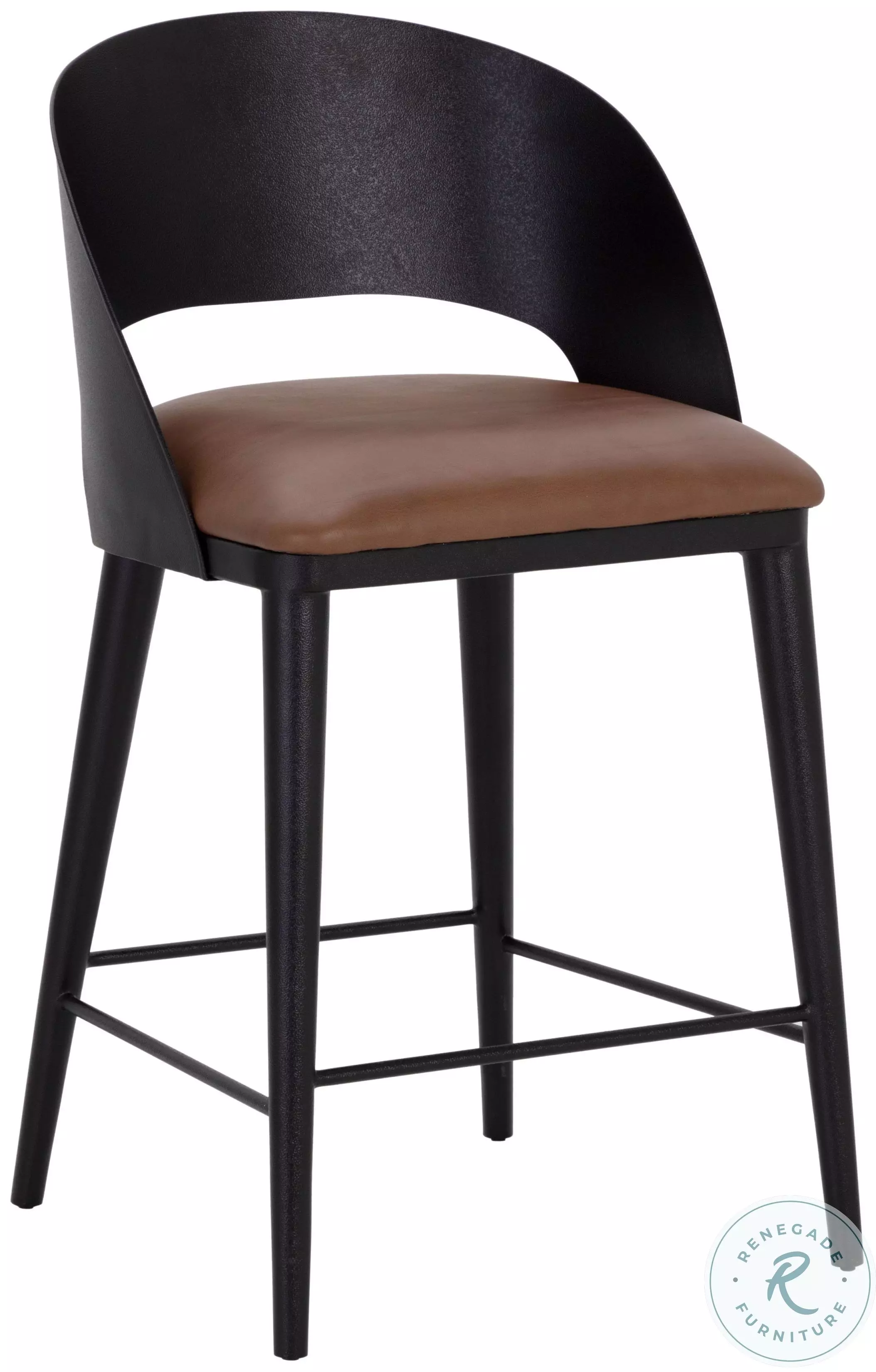 Mirabel Cognac Leather Counter Height Stool From Artisan's Nook ...