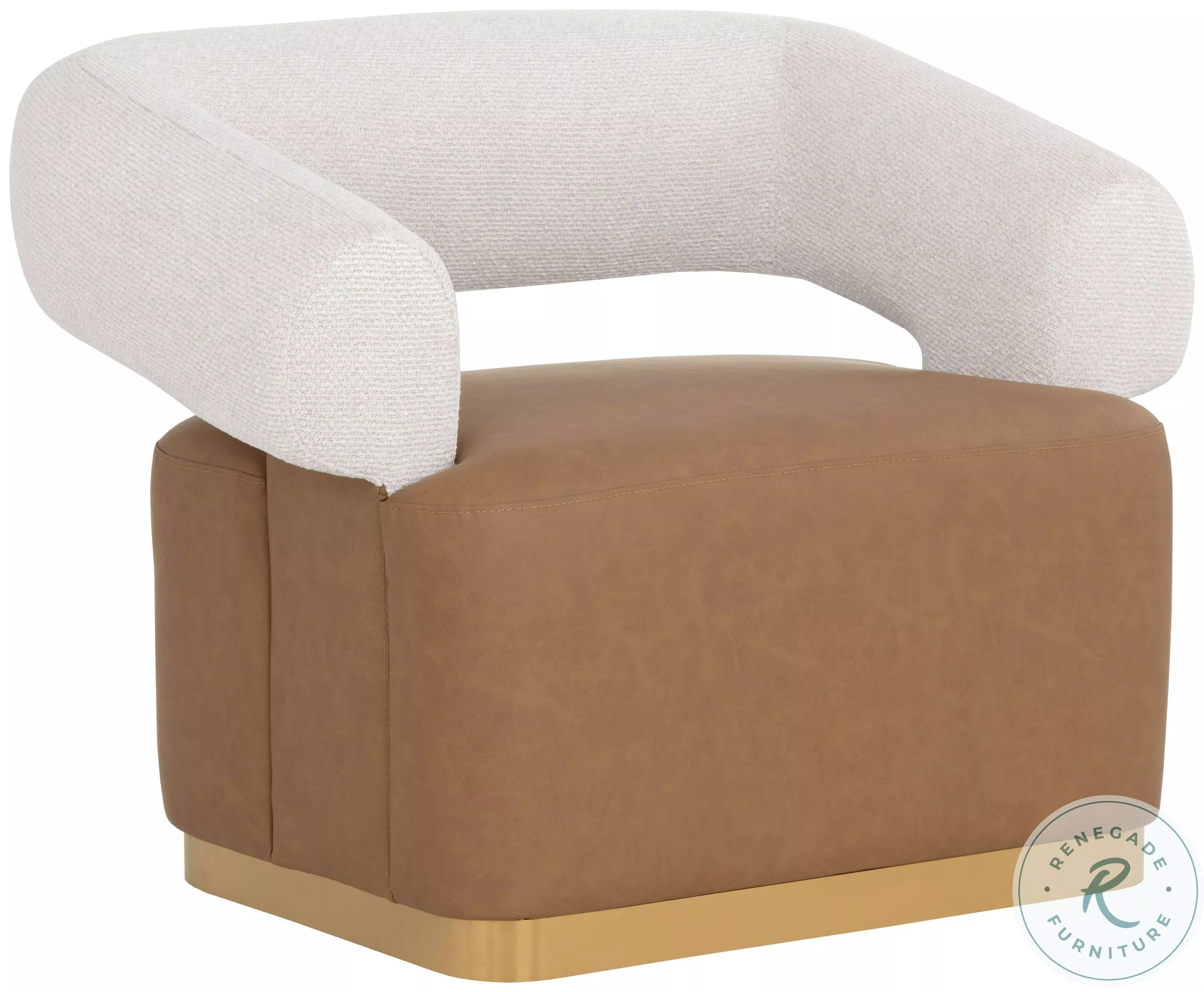 Aggie Milliken Cognac Swivel Lounge Chair From Sunpan | Home Gallery Stores