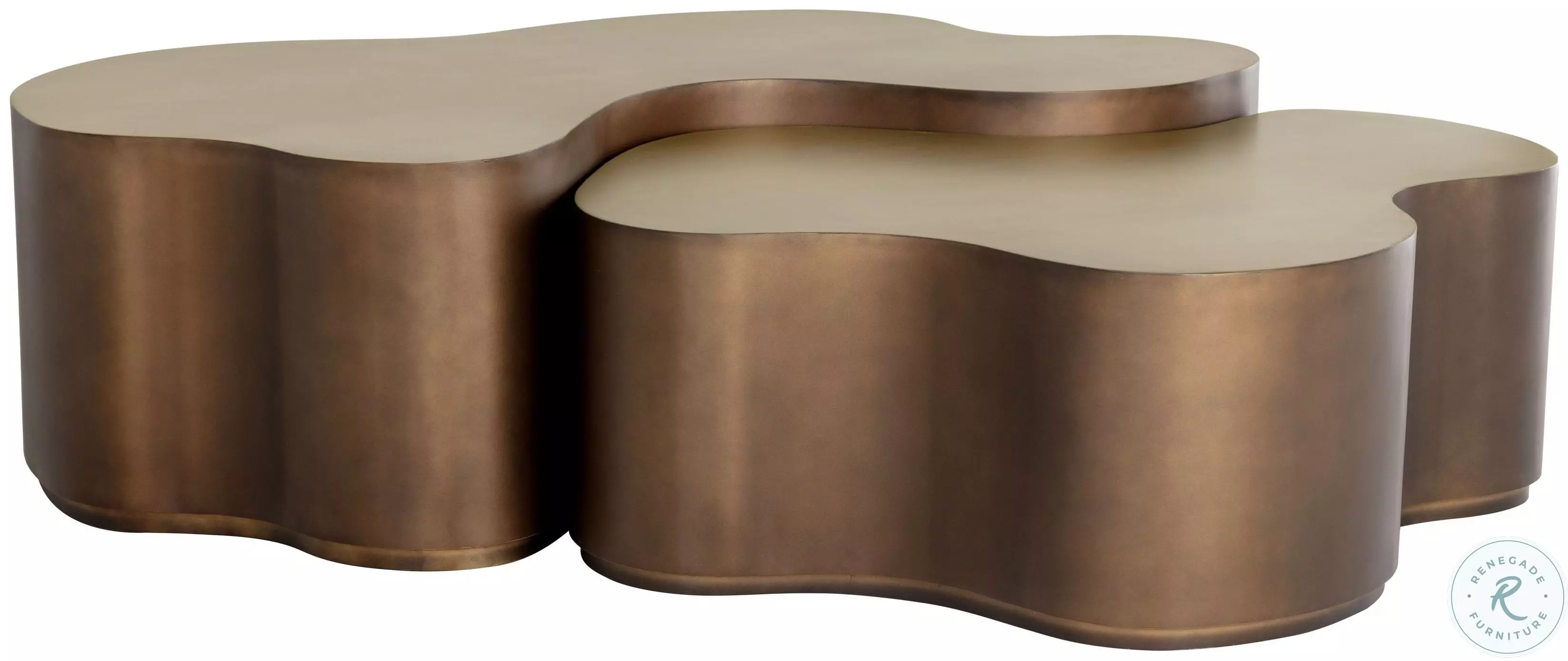 Dorset Antique Brass And Bronze Nesting Cocktail Table Set of 2 From Artisan's Nook | Coleman ...