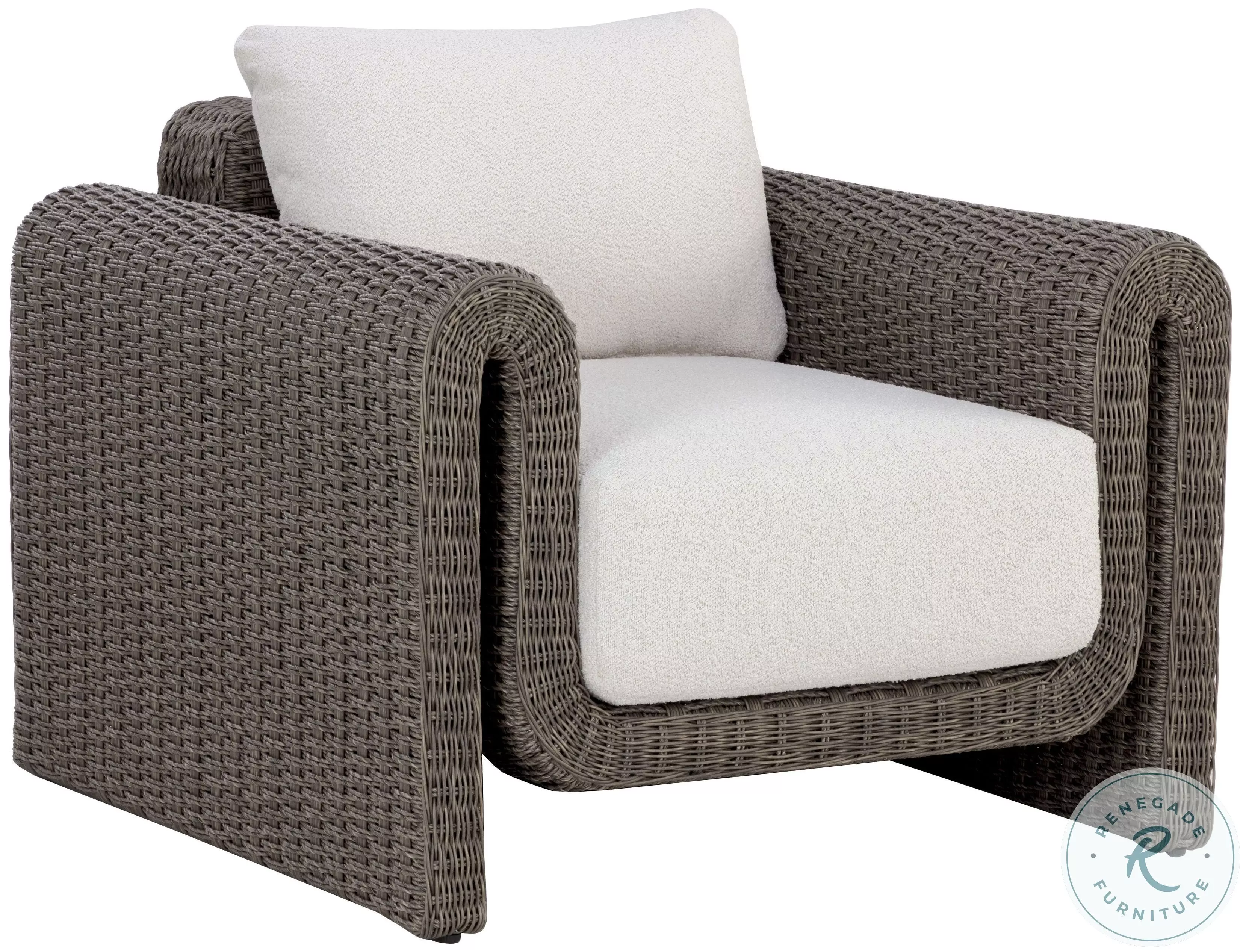 Tibi Louis Cream And Gray Outdoor Lounge Chair From Home Gallery Stores | Home Gallery Stores
