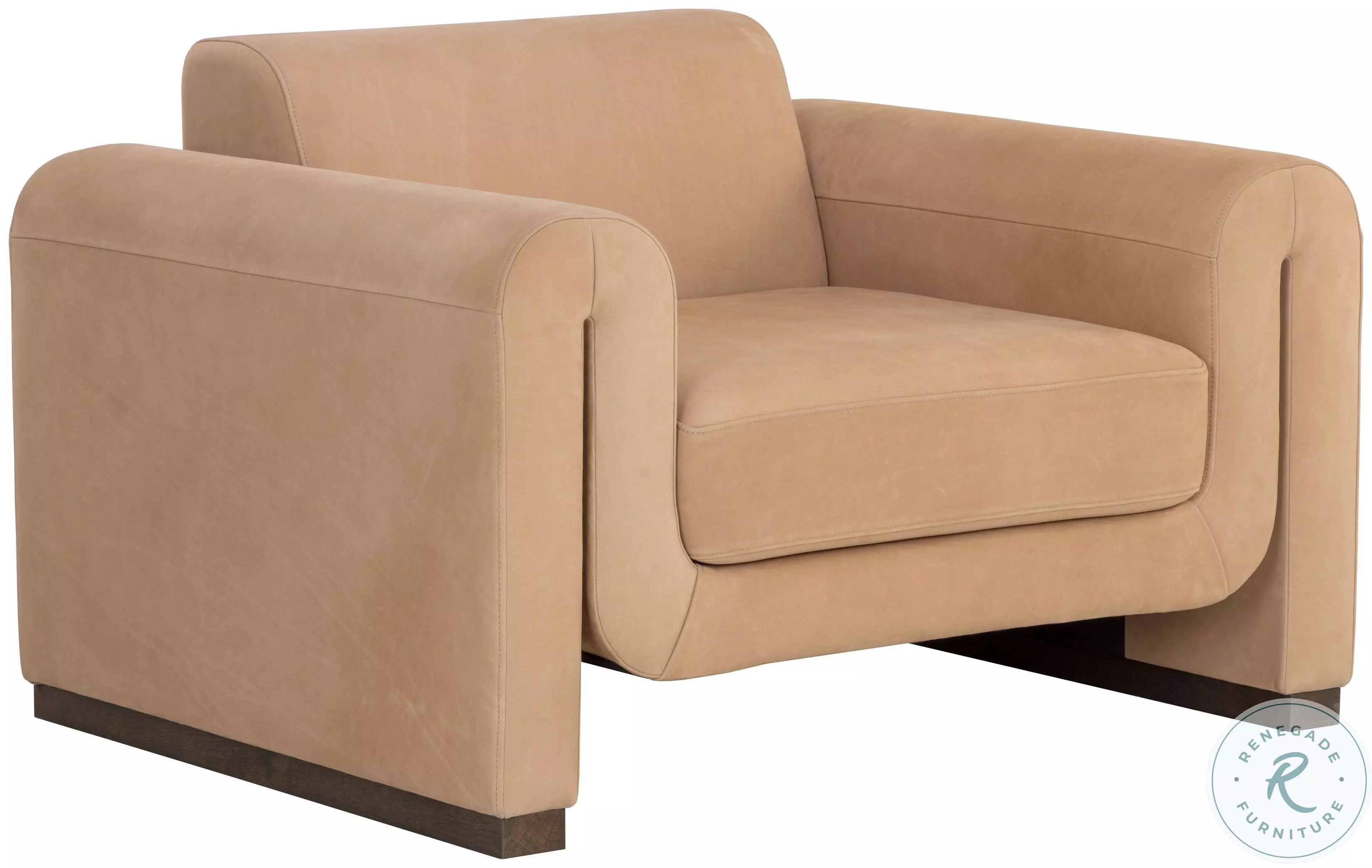 Halvick Nubuck Tan Leather Arm Chair From Artisan's Nook | Coleman ...