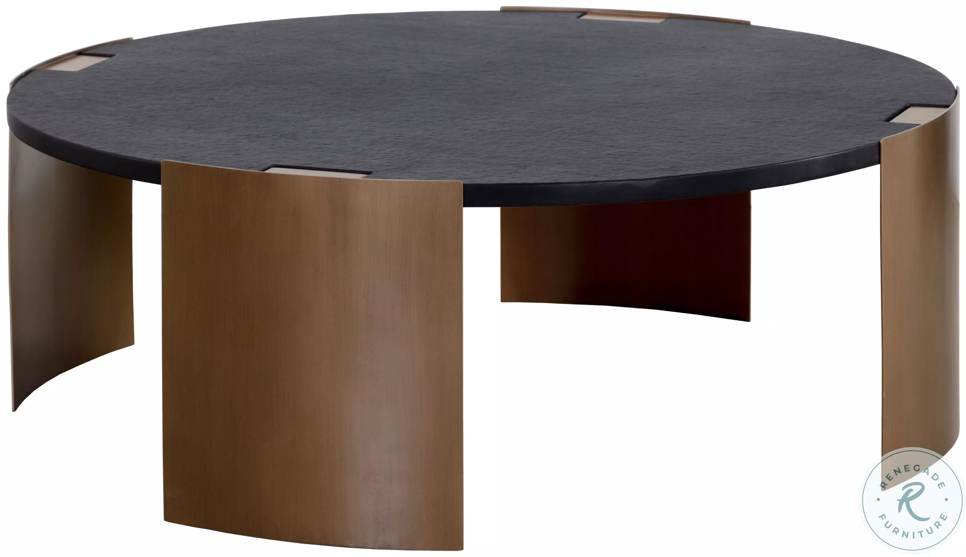 Gallus Carbon And Antique Brass Outdoor Cocktail Table From Sunpan ...