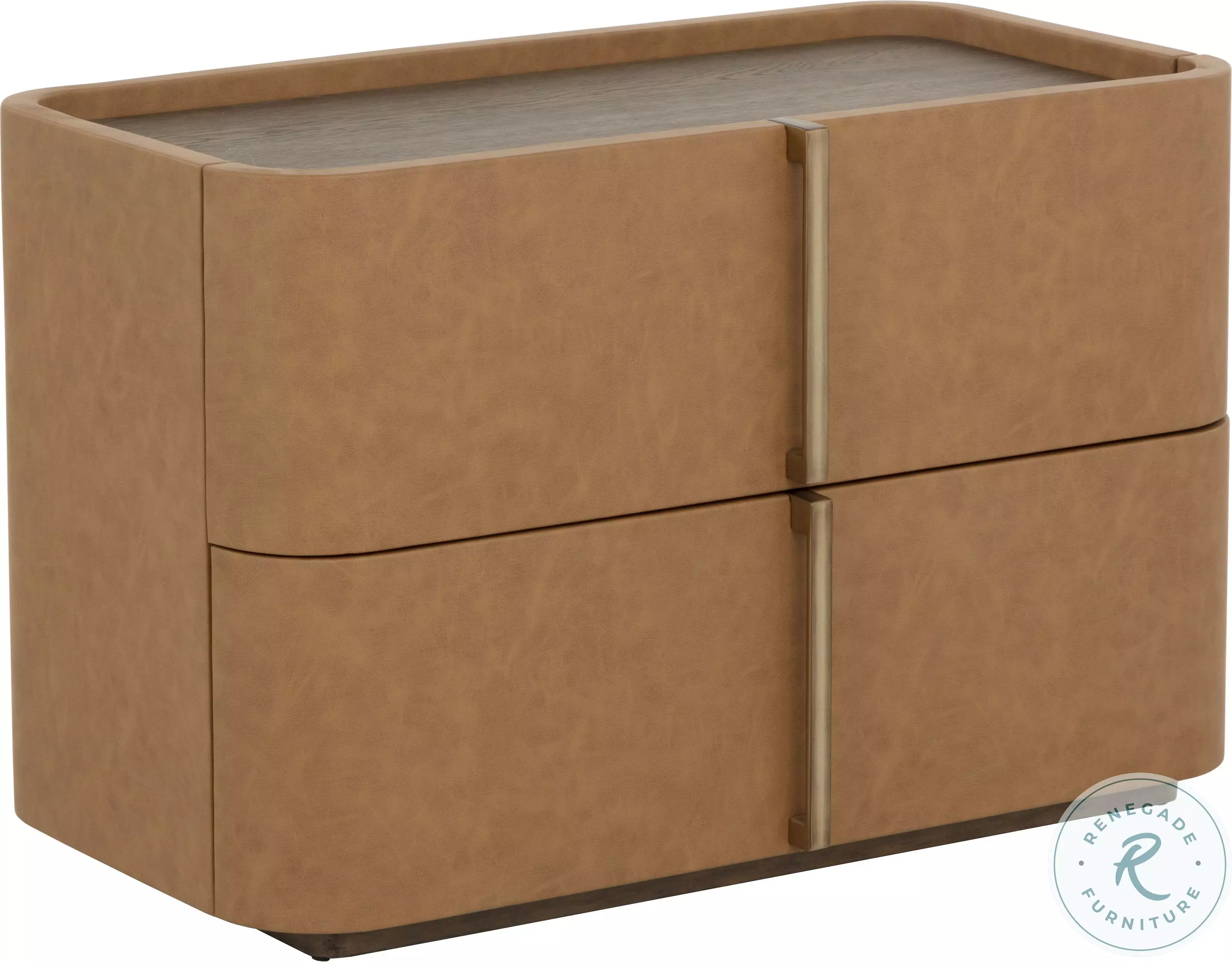 Jamille Cognac Large Nightstand From Sunpan | Coleman Furniture