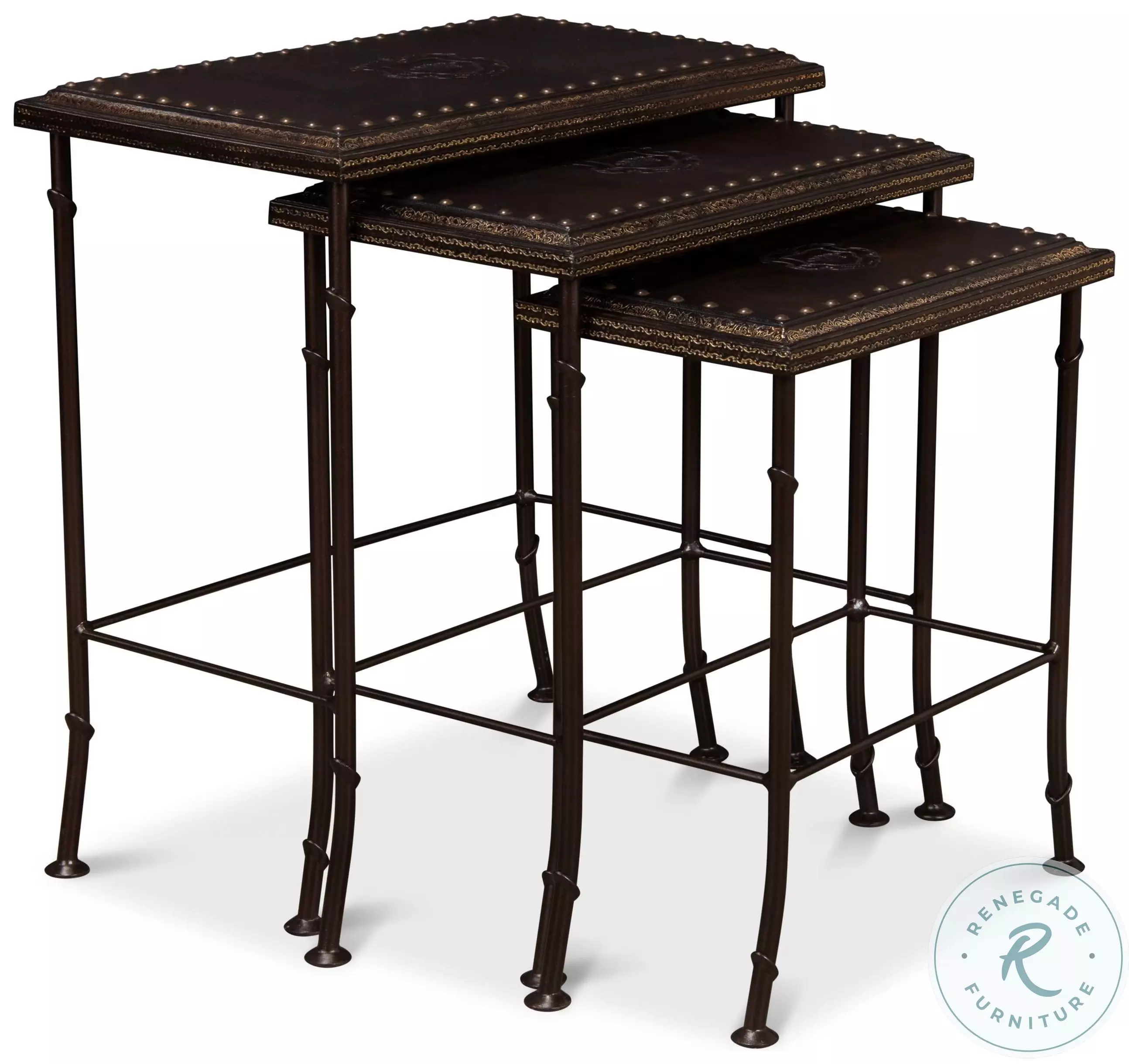 Noble Brown Nesting Tables Set Of 3 from Sarreid | Coleman Furniture