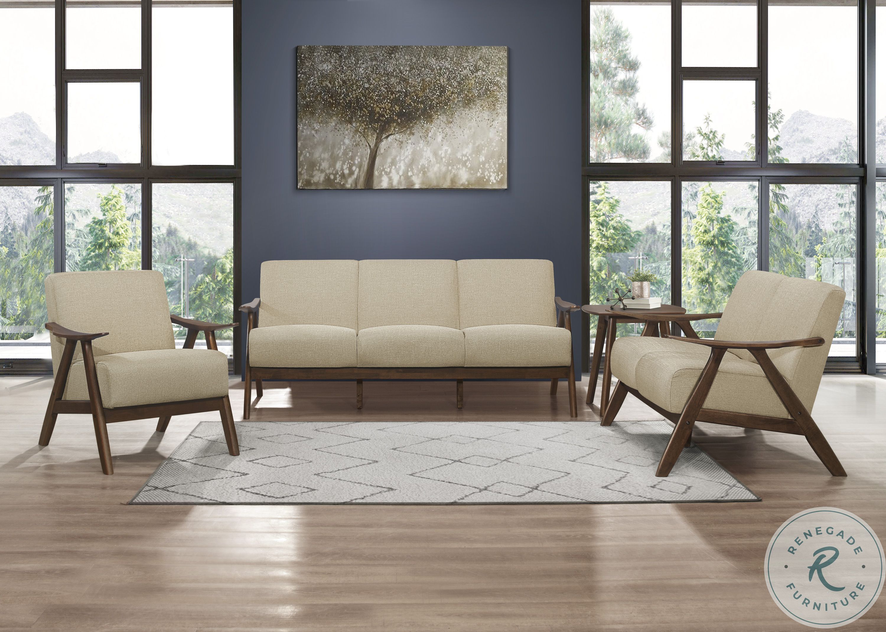 Damala Light Brown Fabric Accent Chair from Homelegance | Coleman Furniture