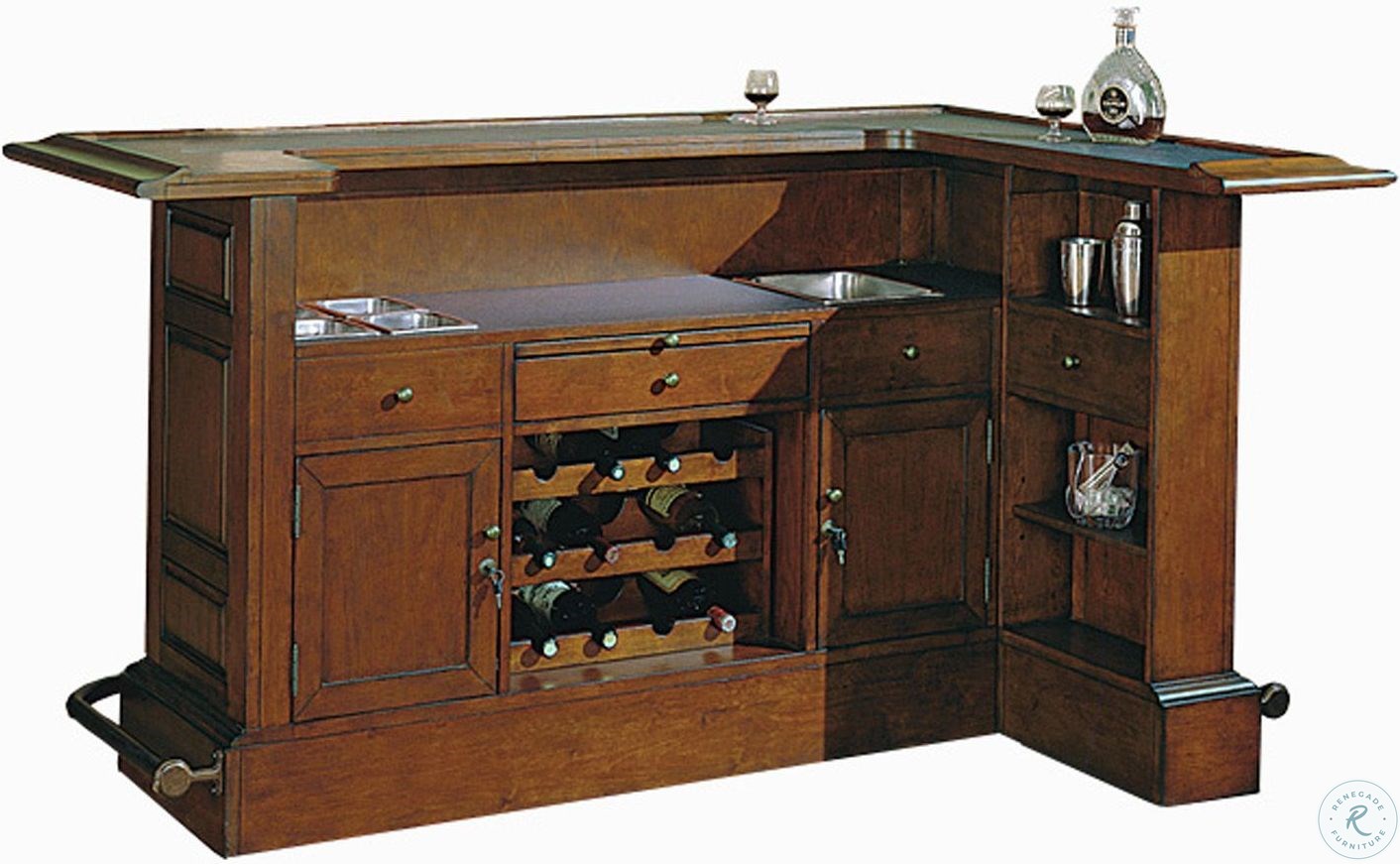 Manchester Distressed Walnut Raised Panel Return Bar from ECI Furniture ...