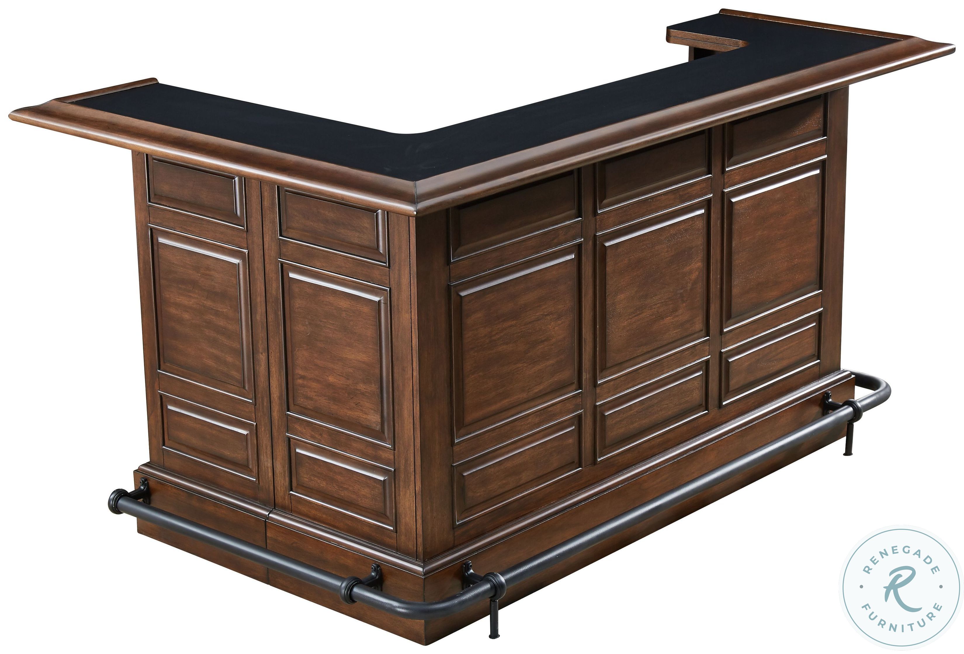 Manchester Distressed Walnut Raised Panel Return Bar from ECI Furniture ...