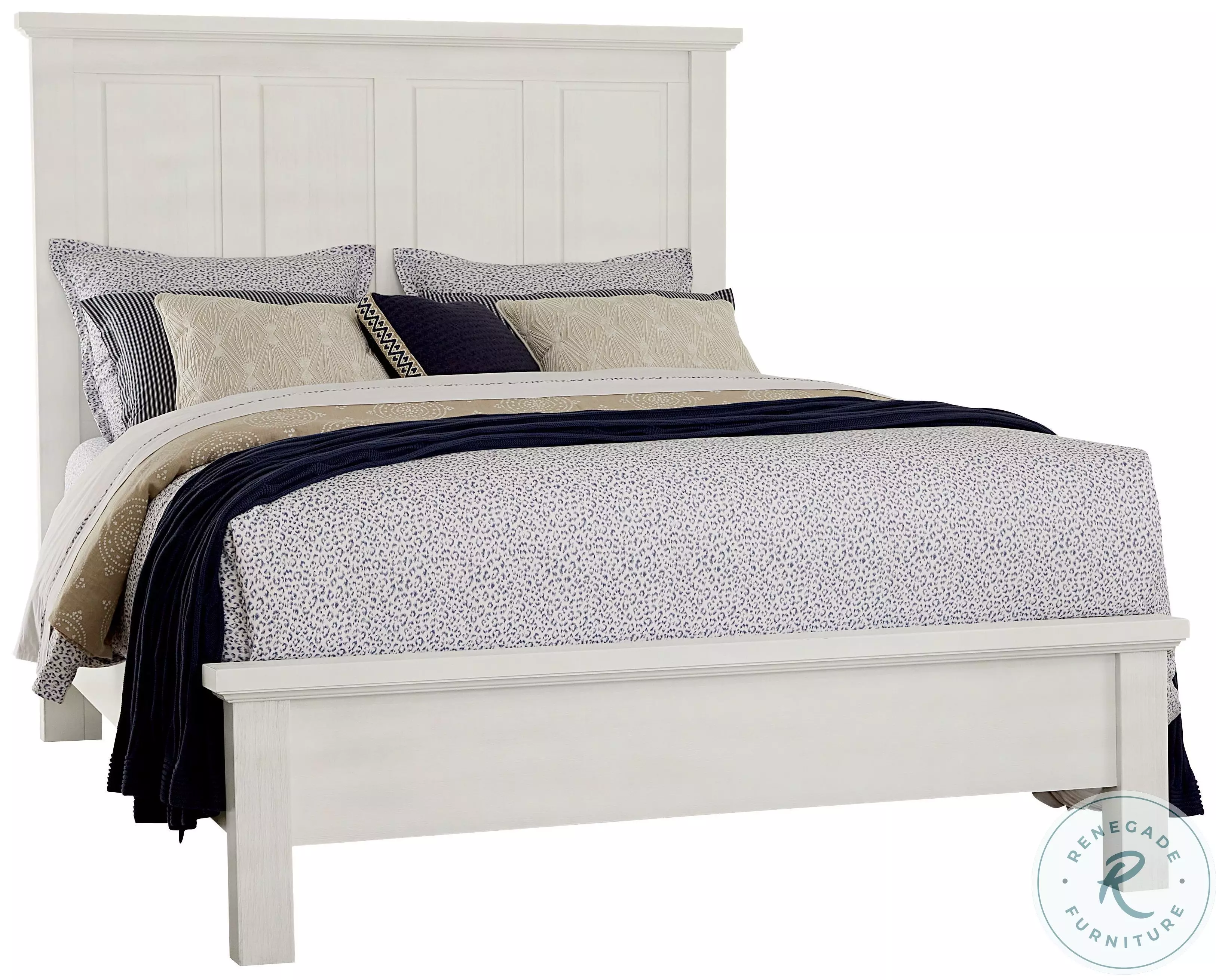 Maple Road Soft White Mansion Low Profile Bed from Vaughan Bassett ...