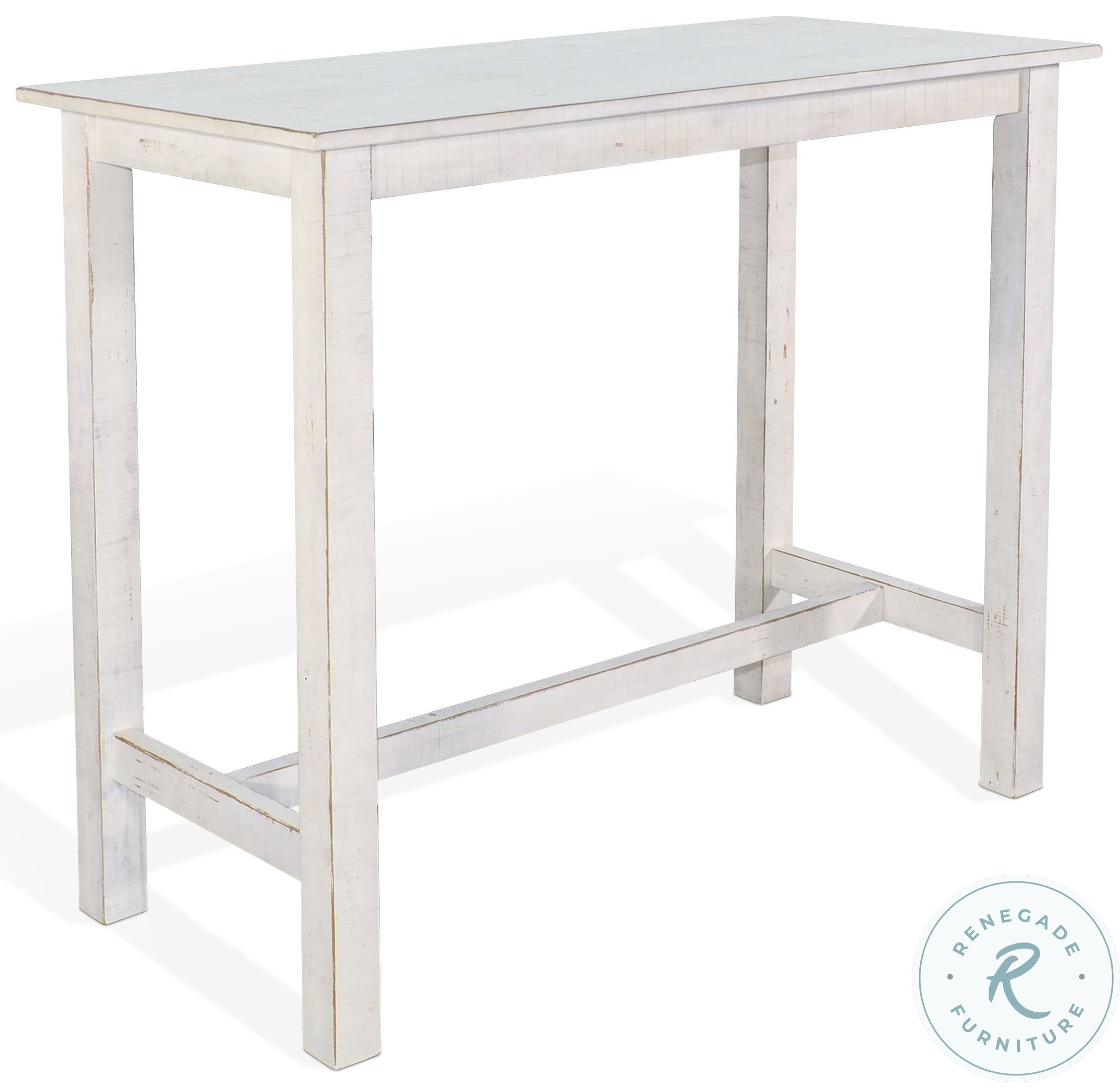 Seabright White Rectangular Pub Table from Luna Grove | Coleman Furniture