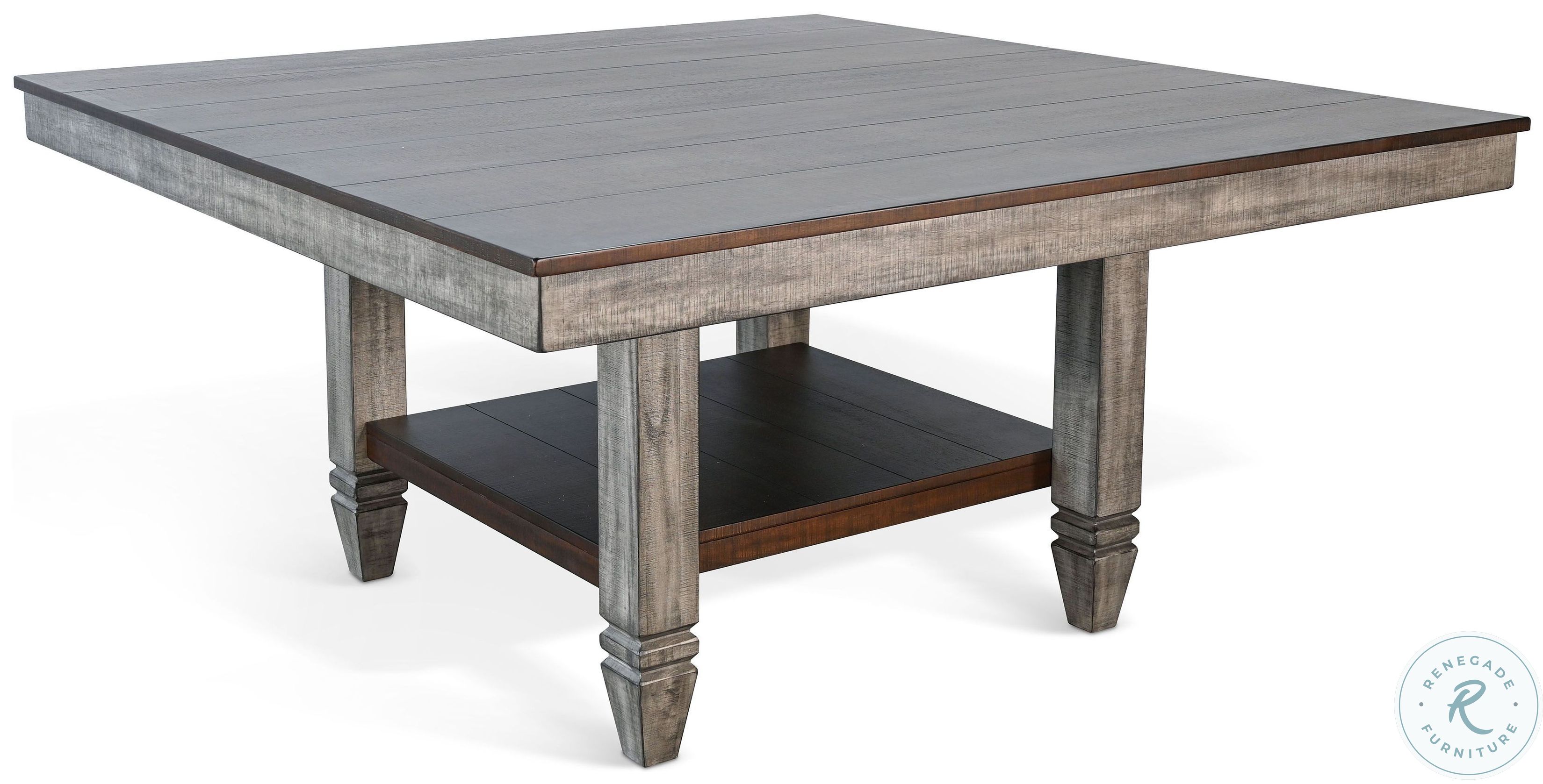 Sawmill Square Brown 60" Rectangular Dining Table with Storage from ...