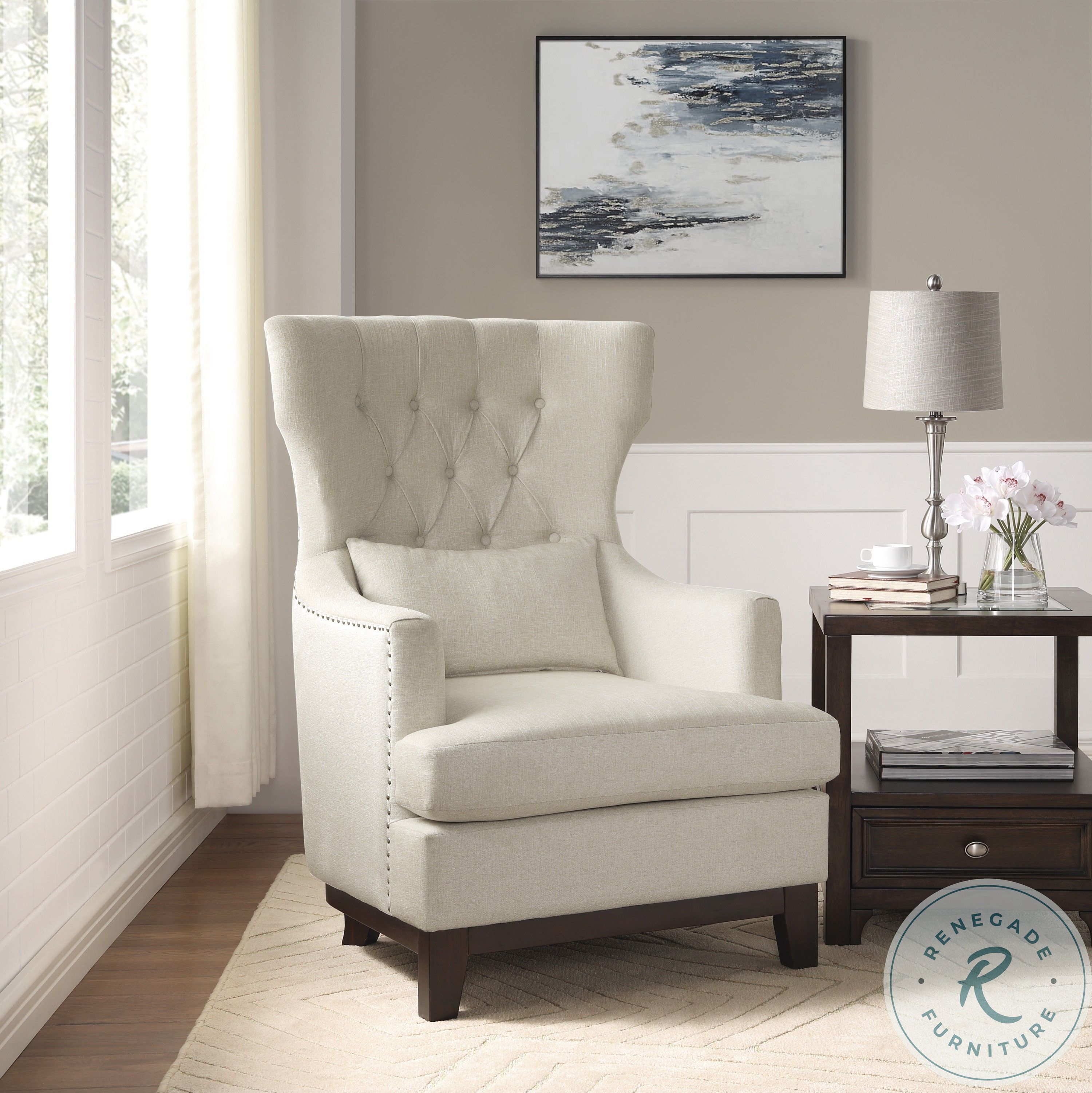 Adriano Beige Accent Chair from Homelegance | Coleman Furniture