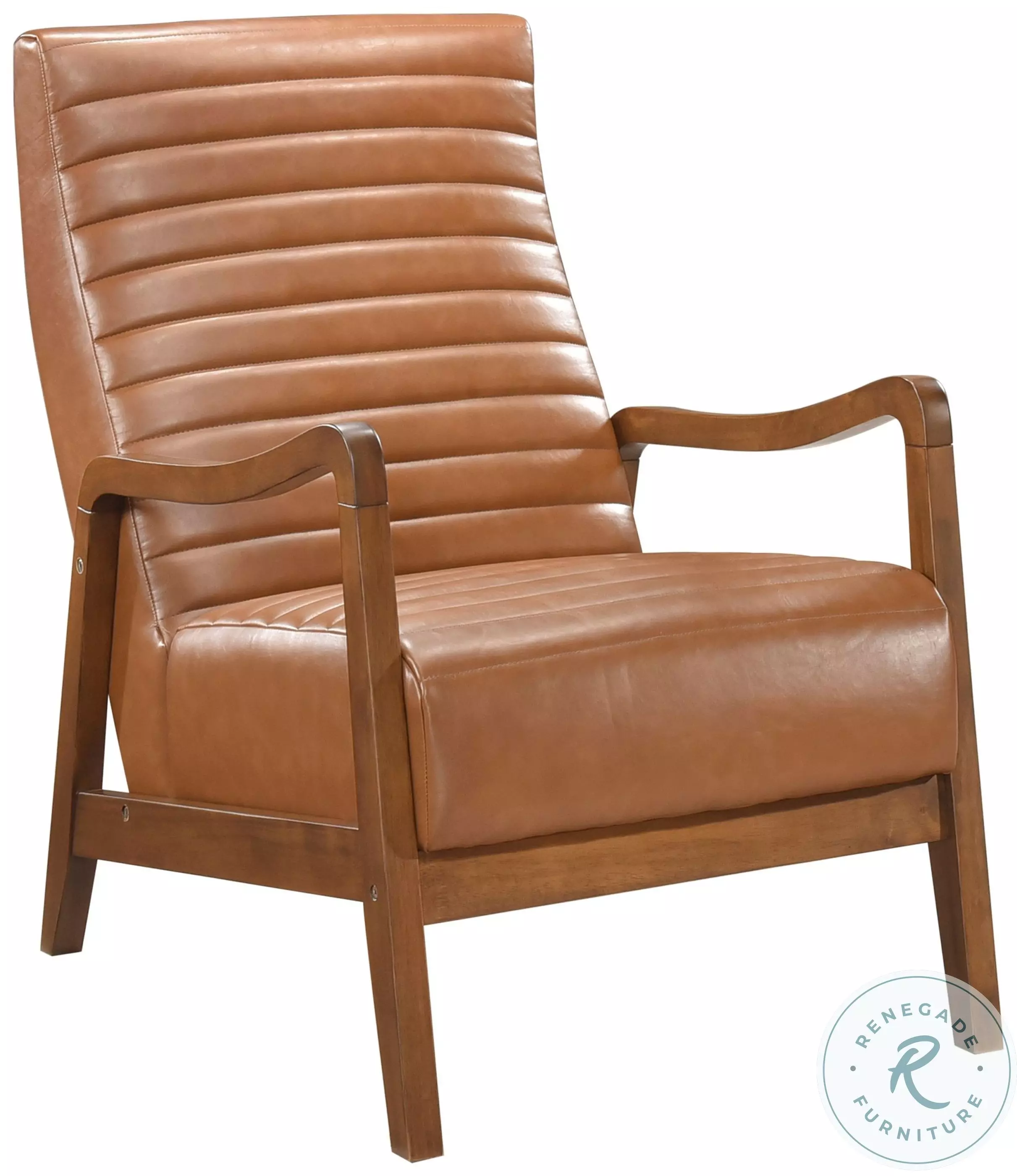 Rupert Walnut Faux Leather Accent Chair From Homelegance | Coleman ...