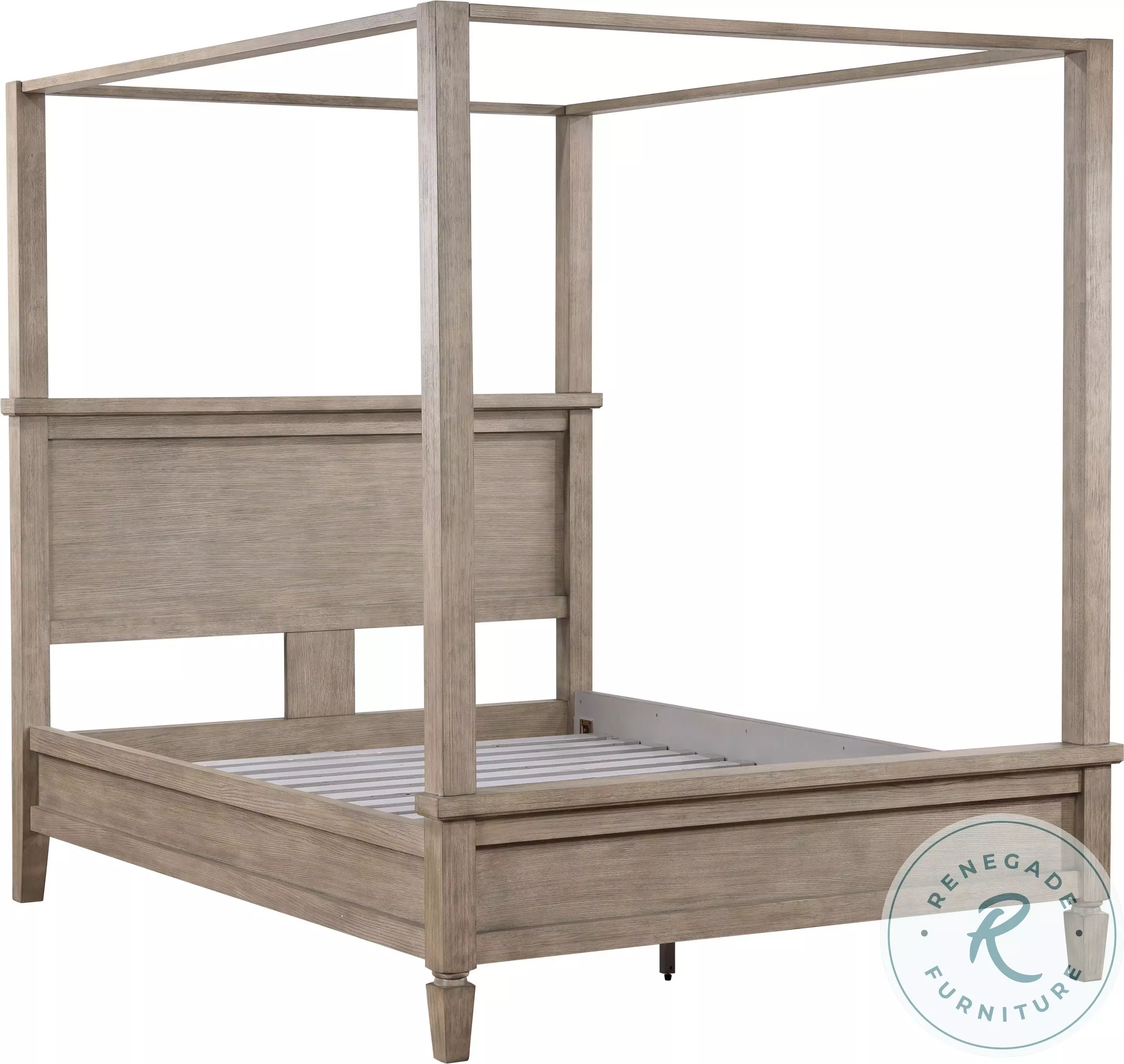 Marceline Gray Oak Queen Canopy Bed From Homelegance | Coleman Furniture