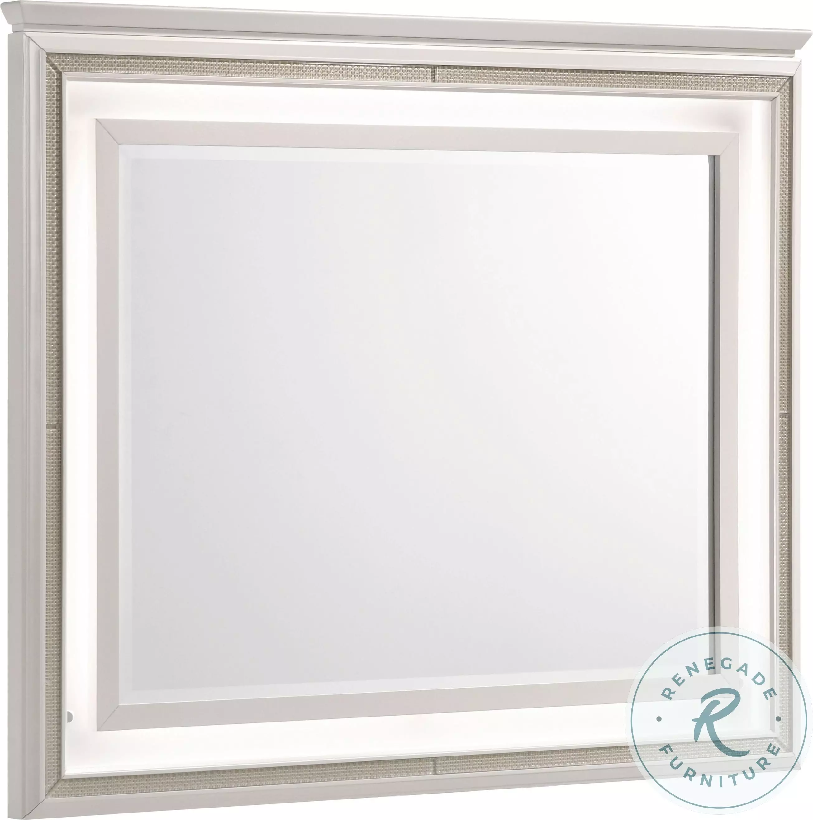 Audra White And Gold Dresser Mirror with LED Lighting From Homelegance ...