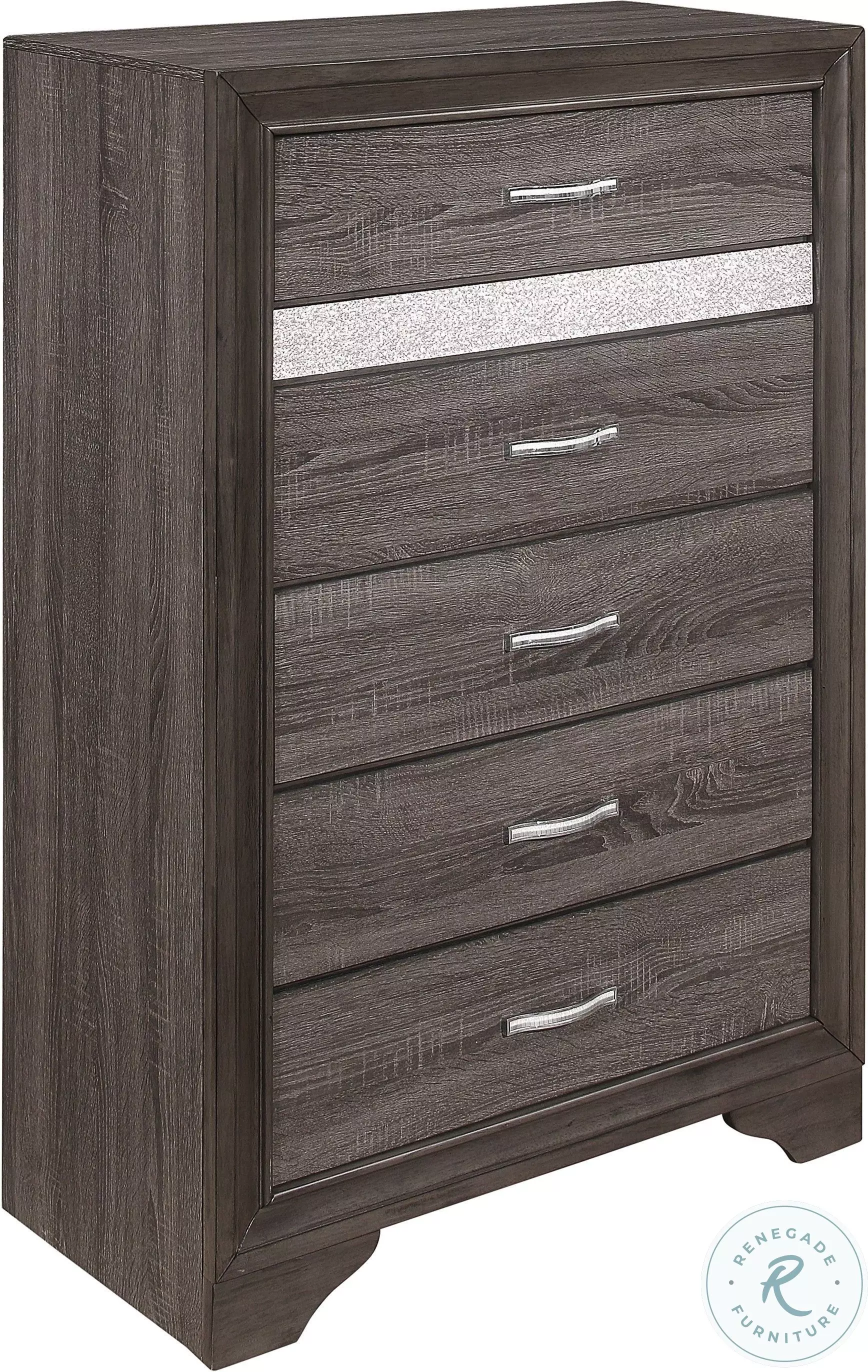 Luster Gray and Silver Glitter Chest from Homelegance | Coleman Furniture