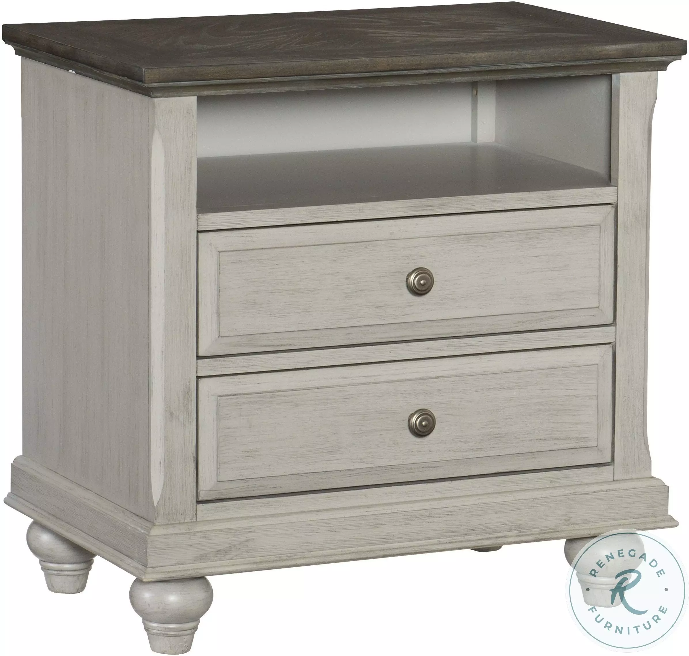 Mossbrook Light Gray Nightstand from Homelegance | Coleman Furniture