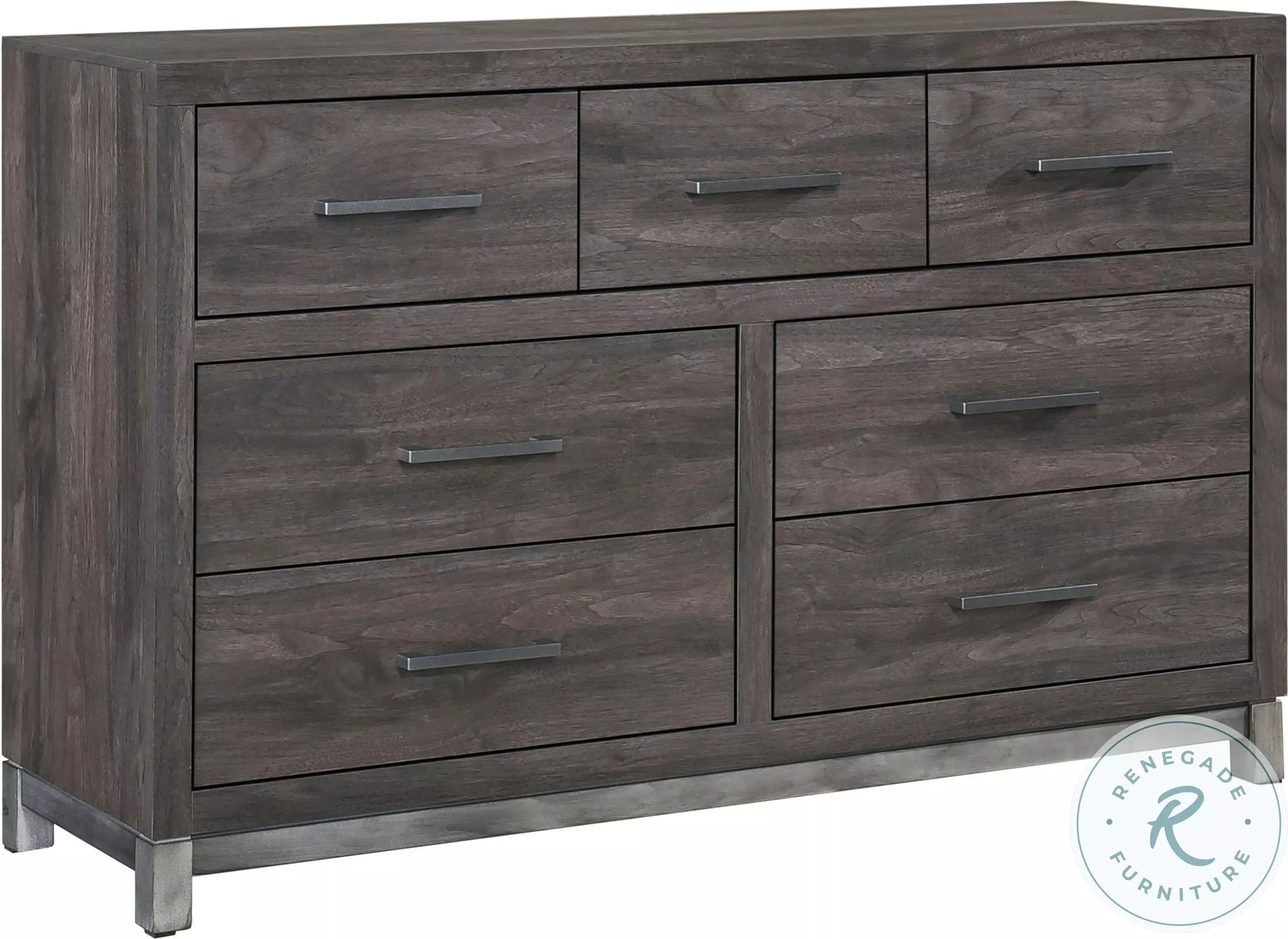 Zephyr Brownish Gray And Antique Silver 7 Drawer Dresser From ...