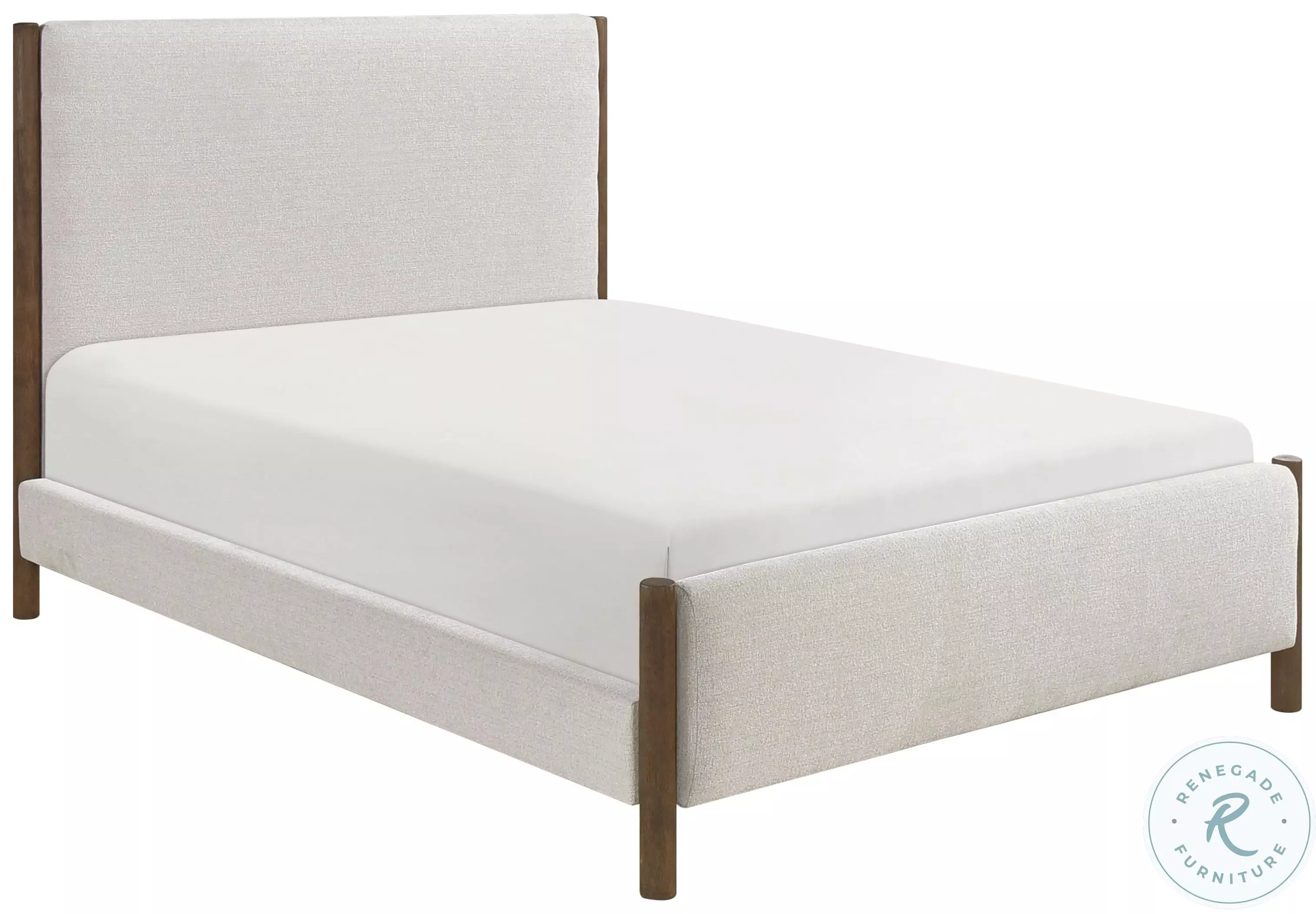 Julian Caramel Oak California King Upholstered Platform Bed From ...