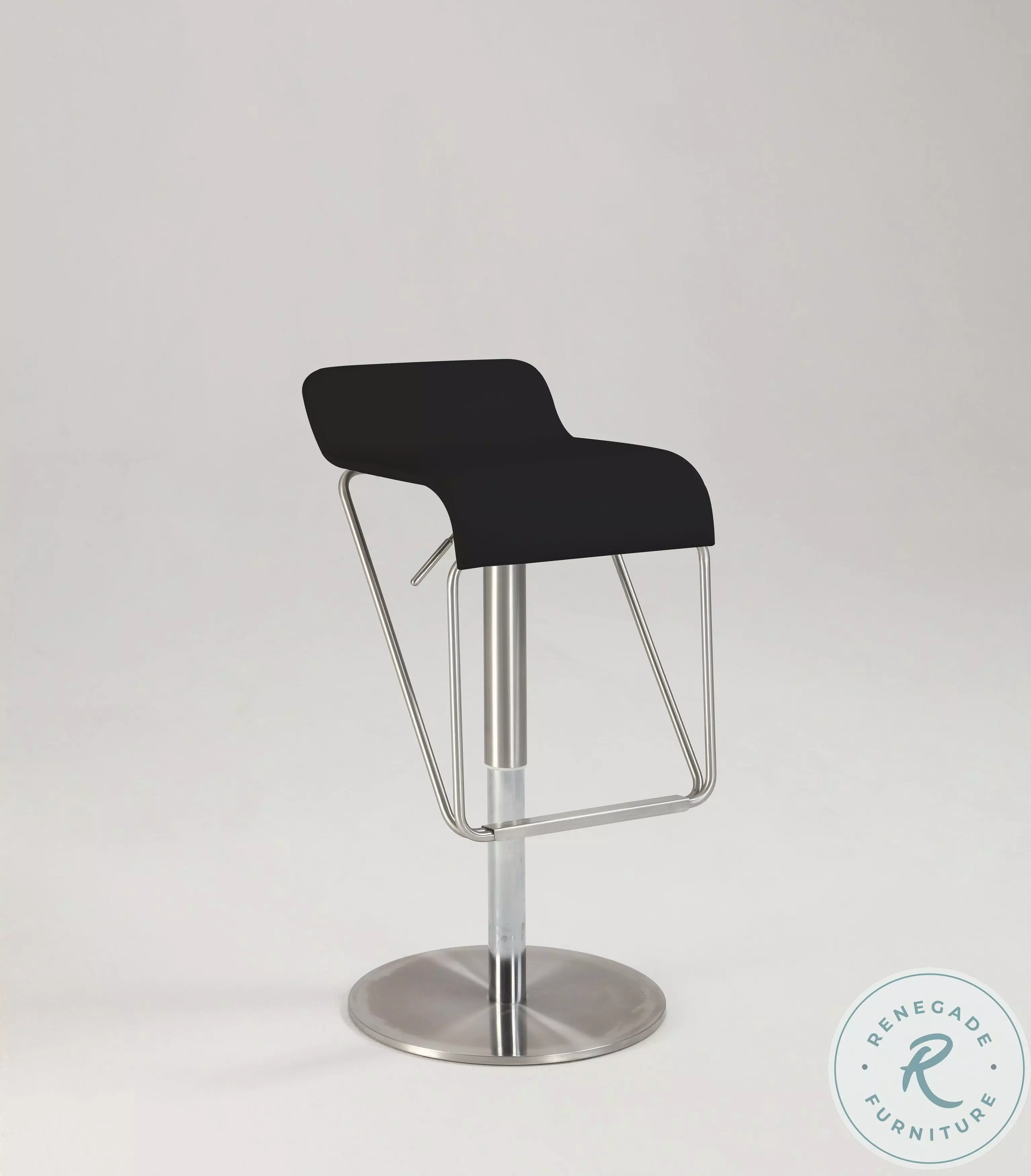 1638 Black Low Back Adjustable Height Swivel Bar Stool From Chintaly ...