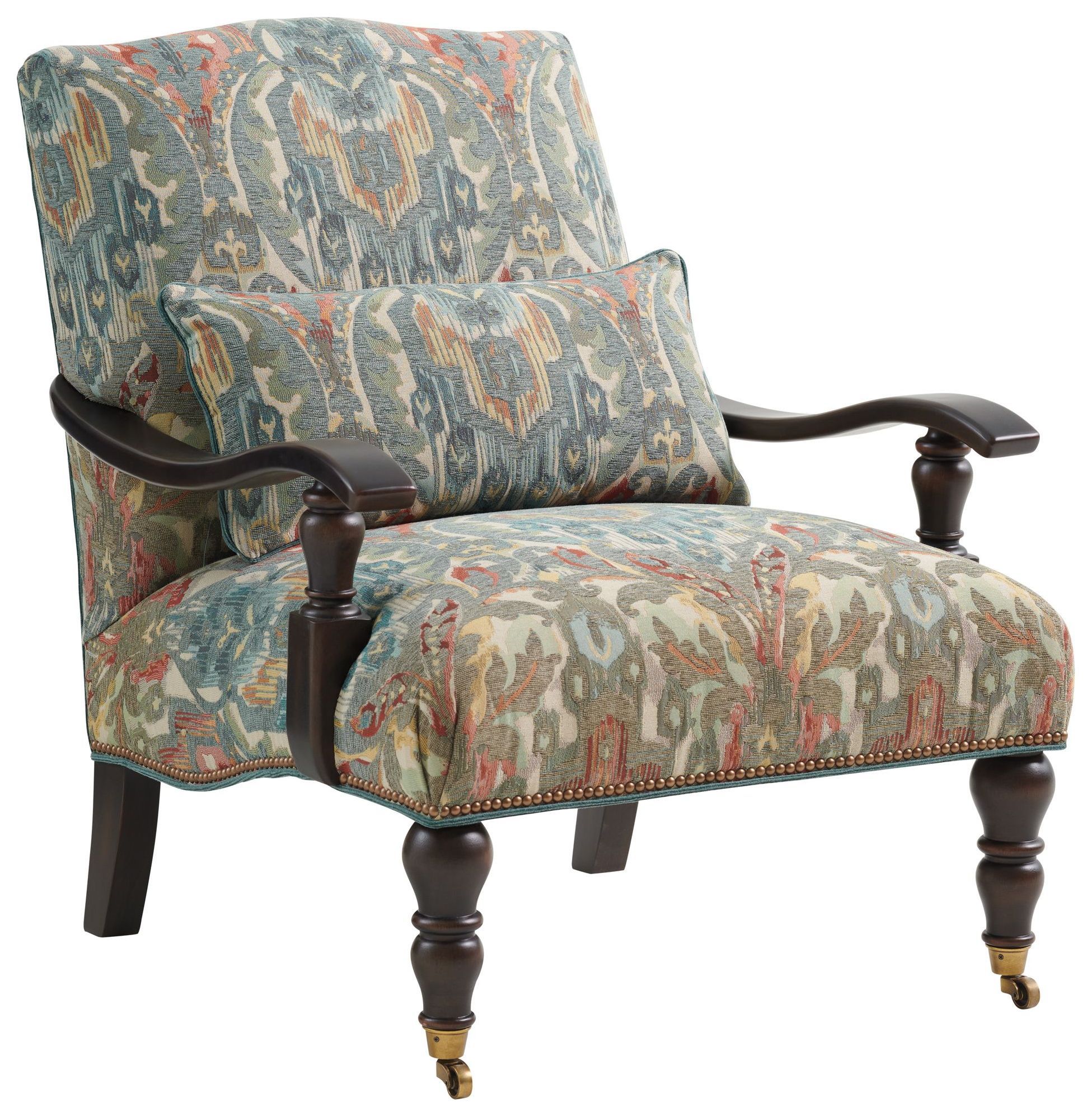 San Carlos Silverado Green and Red Upholstered Lounge Chair with Pillow ...