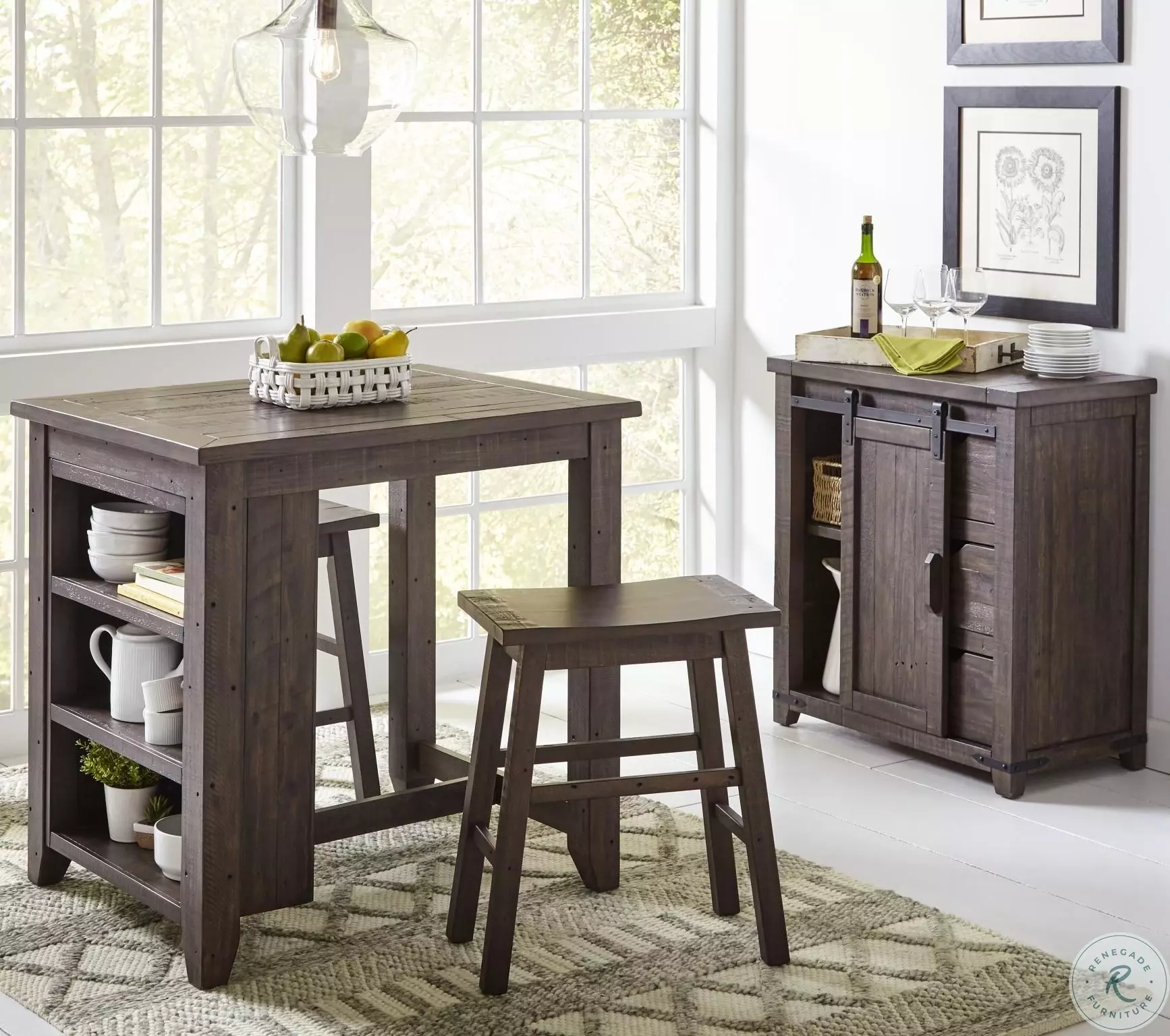 Madison County Barnwood 3 Pcs Counter Height Dining Set from Jofran ...