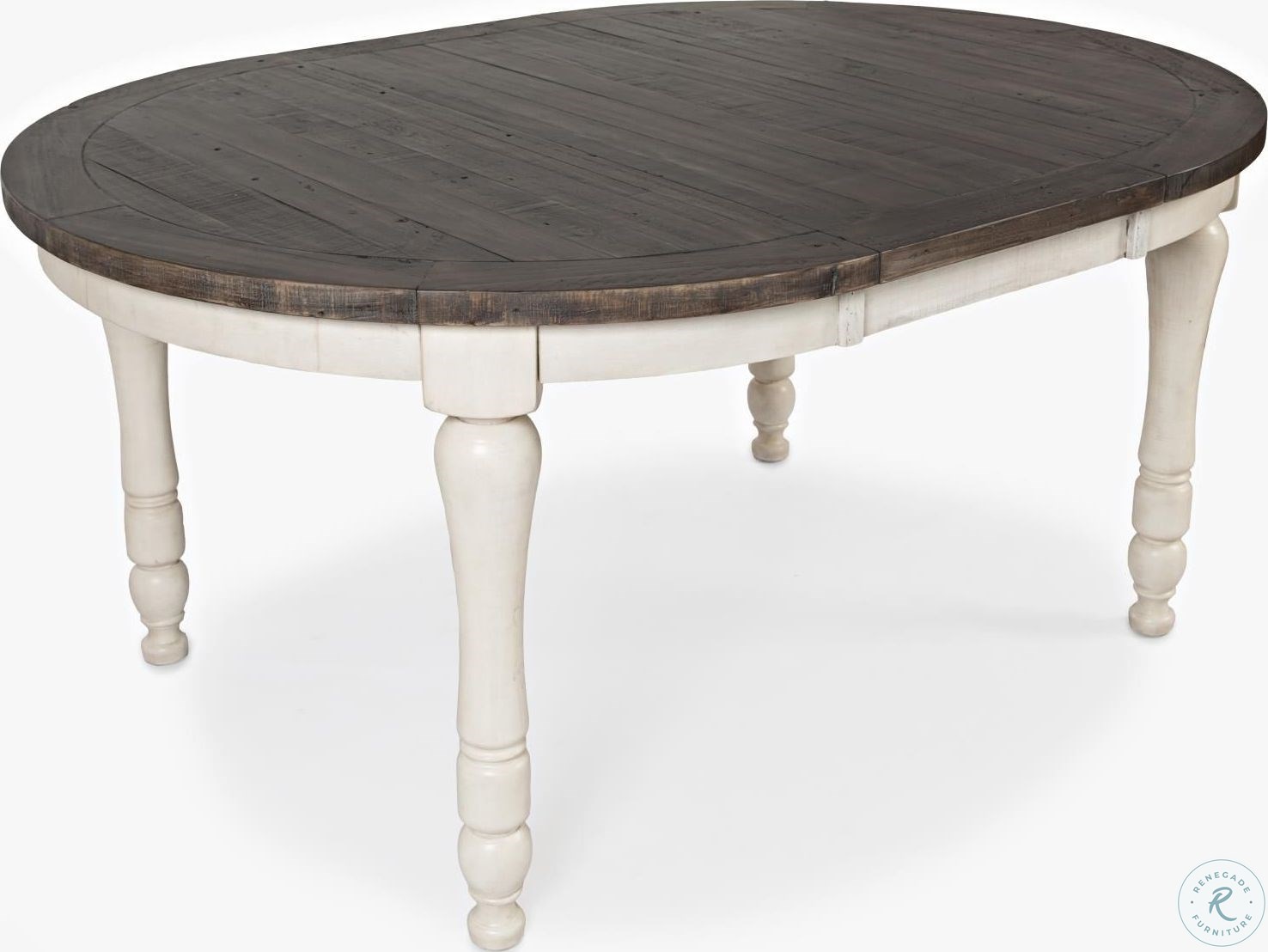 Madison County Vintage White Extendable Round Dining Table from Jofran ...