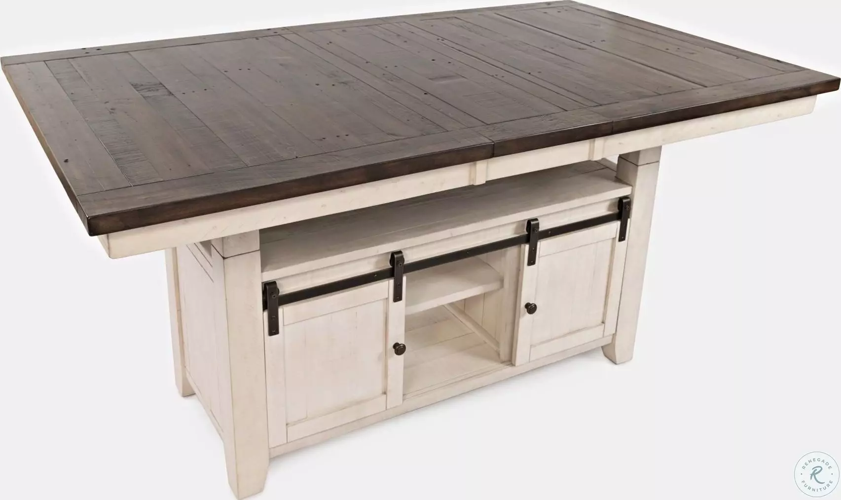 Madison County Vintage White Adjustable Height Extendable Rectangular ...