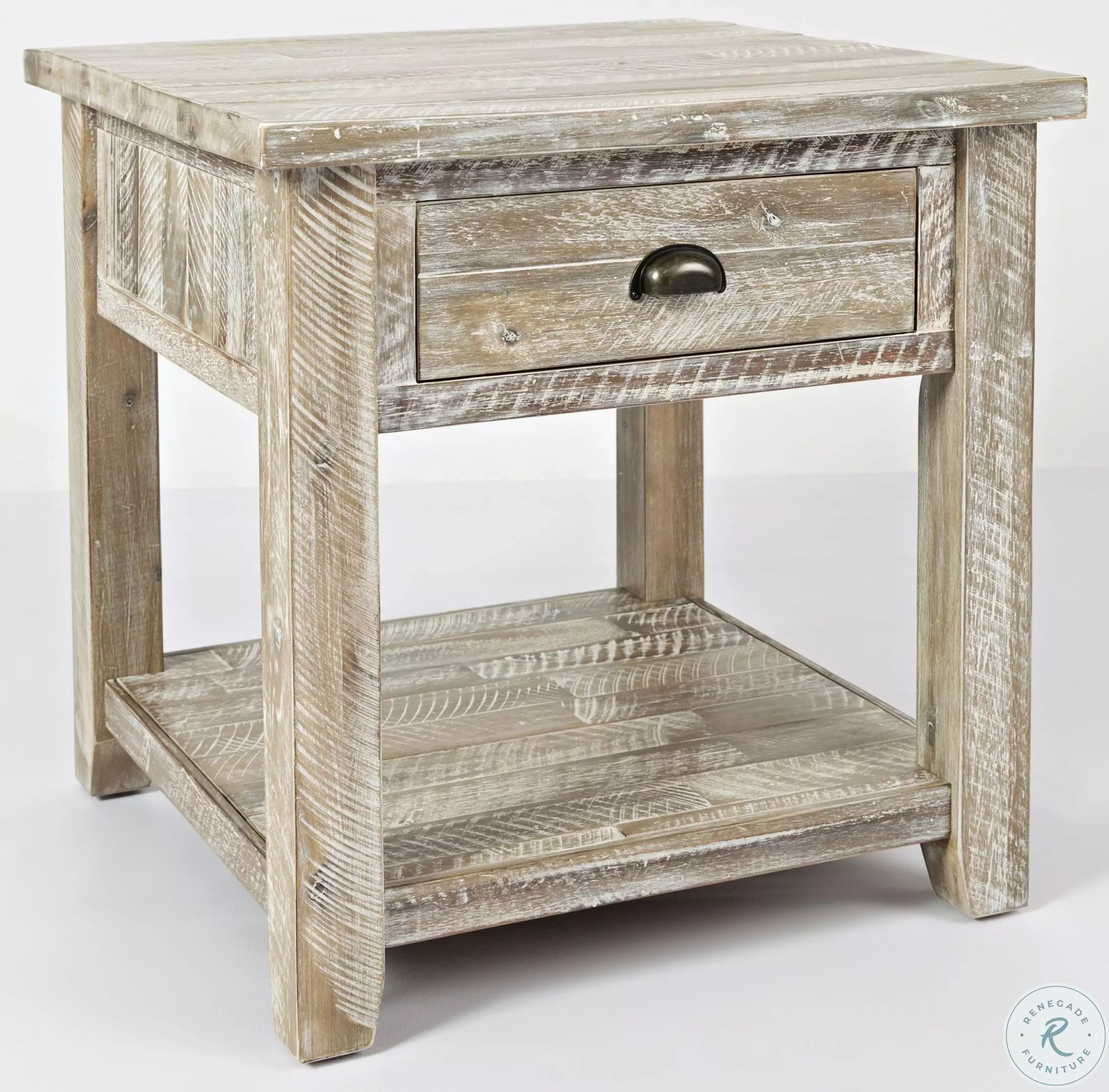 Artisan's Craft Washed Grey End Table from Jofran | Coleman Furniture