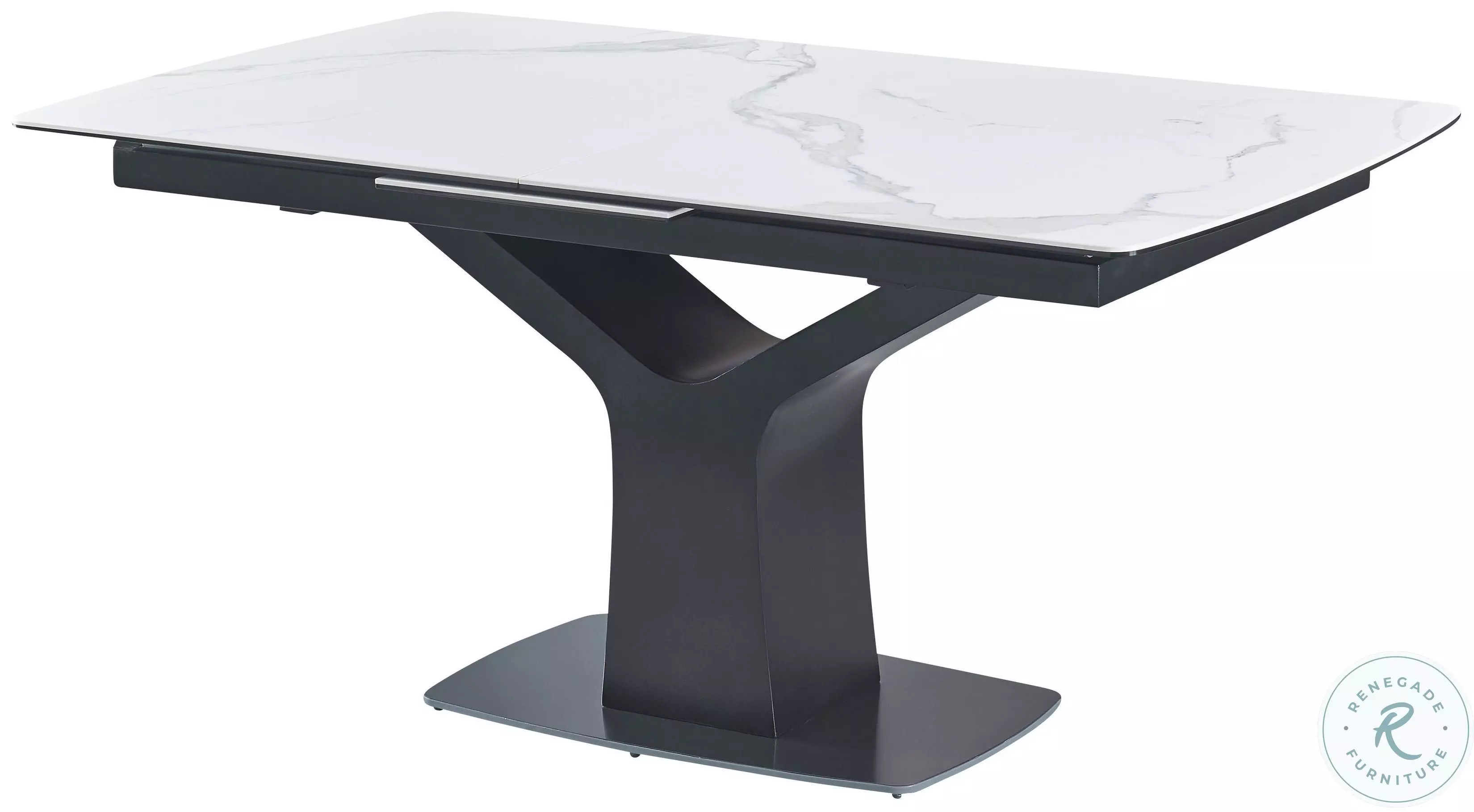Fiori White Ceramic and Black Extendable Dining Table From Home Gallery ...