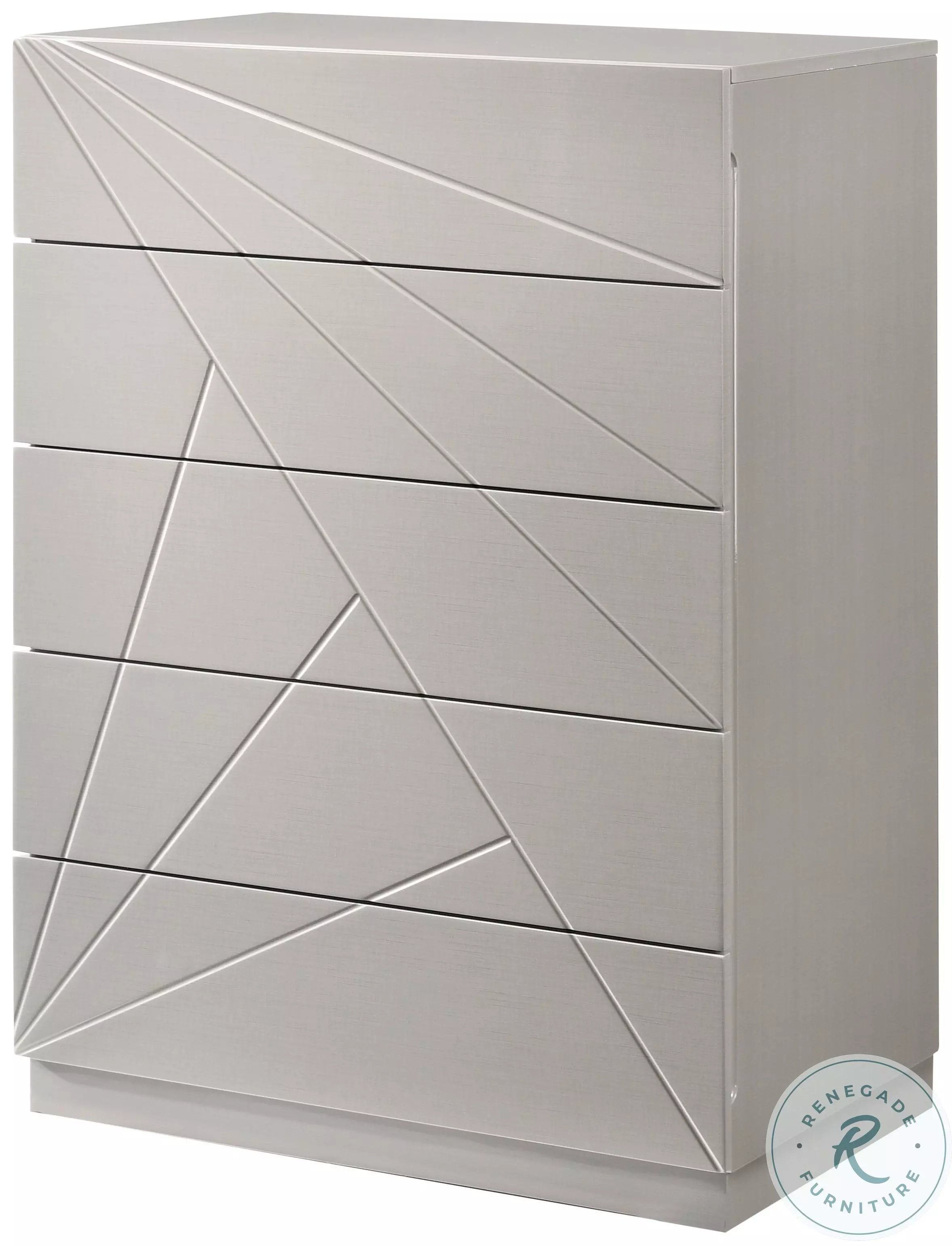 Florence White And Light Grey Lacquer 5 Drawer Chest From Home Gallery ...