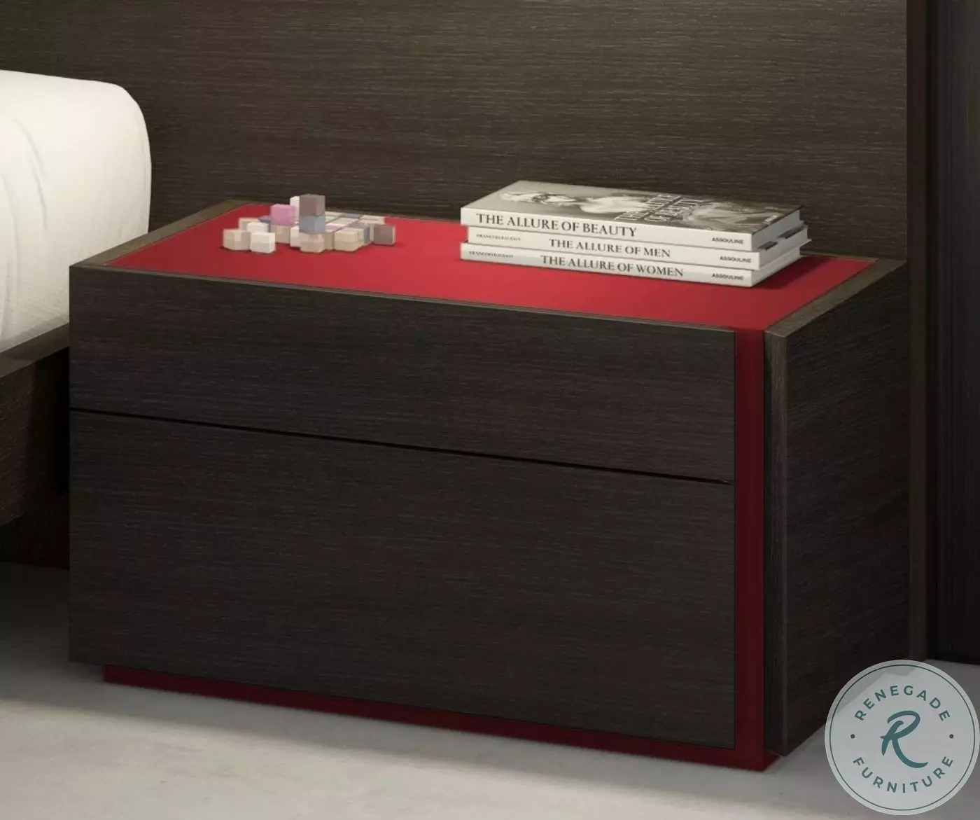 Lagos Red Gloss Lacquer And Wenge RAF Nightstand From Home Gallery ...