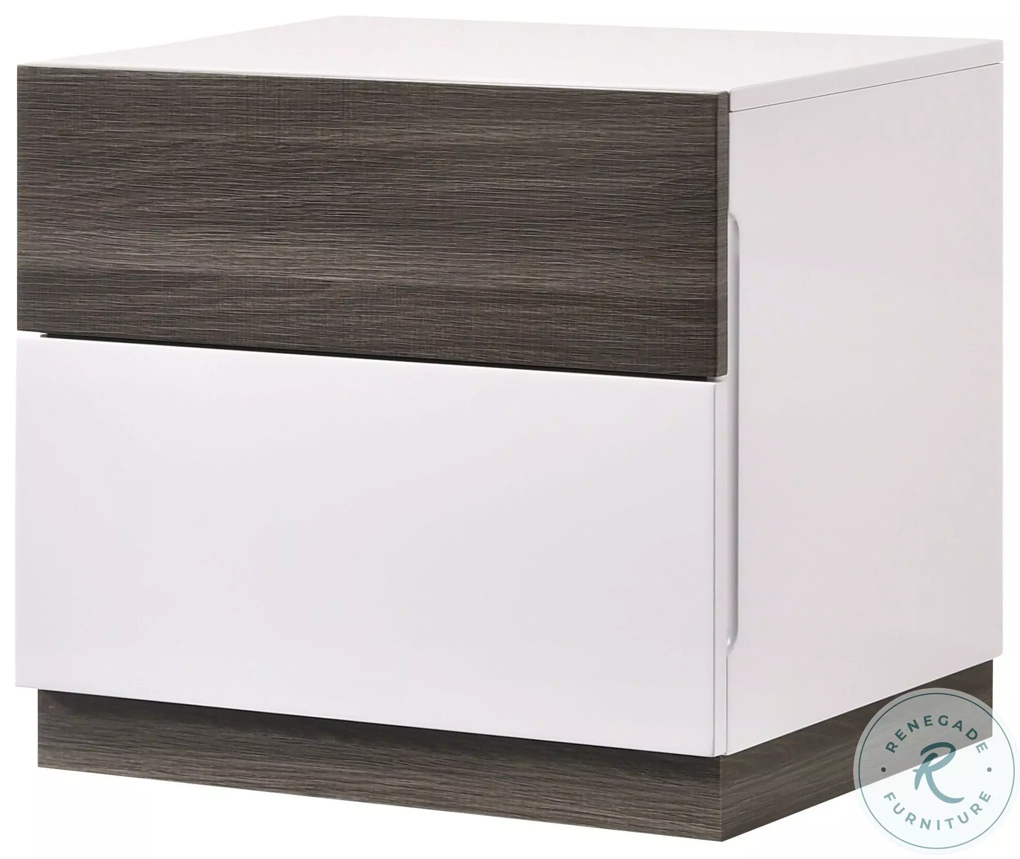Sanremo Walnut Veneer And White Lacquer Nightstand From Home Gallery ...
