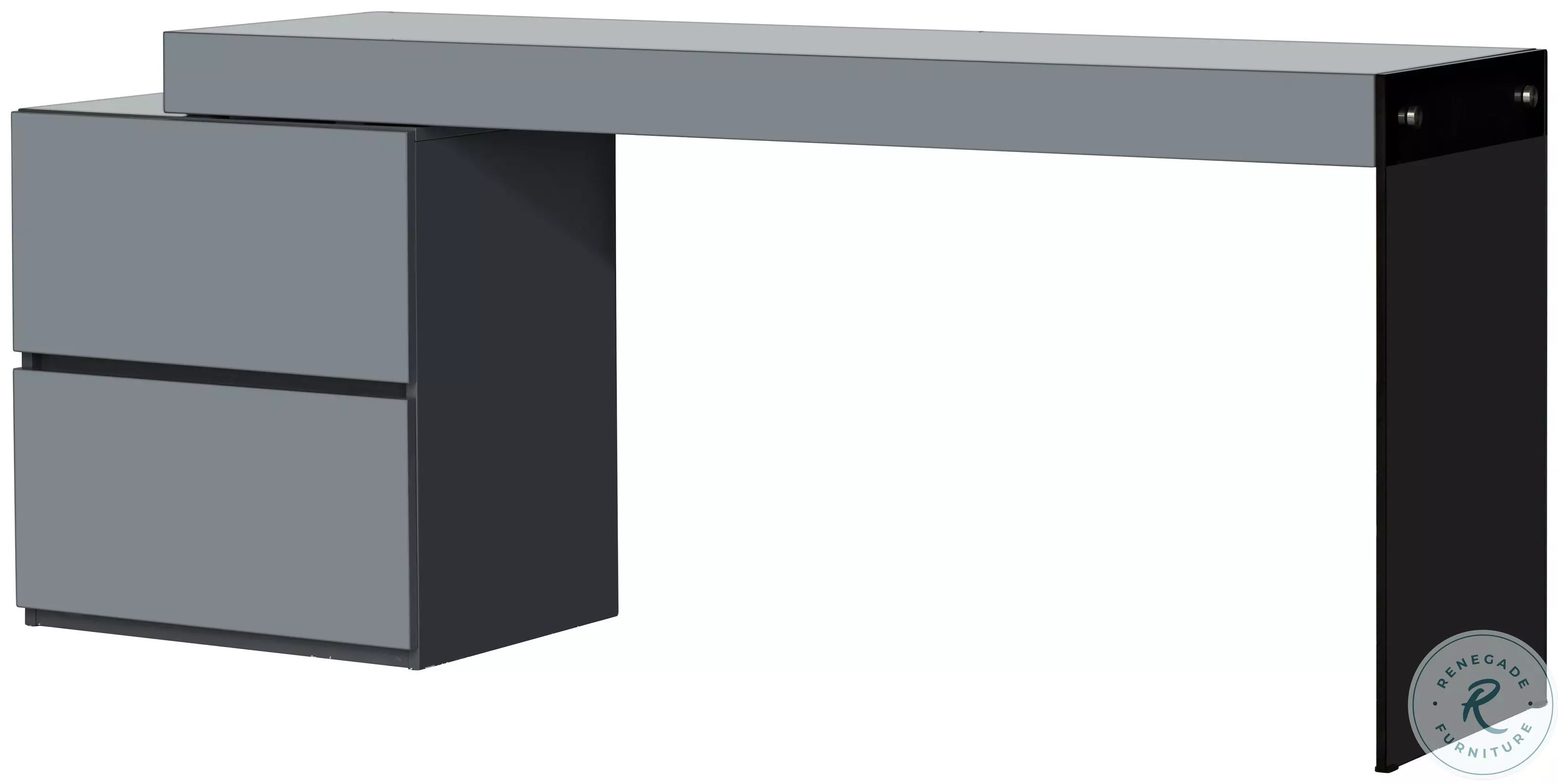 Coach Modern Grey High Gloss Office Desk from J&M (18075) | Coleman ...