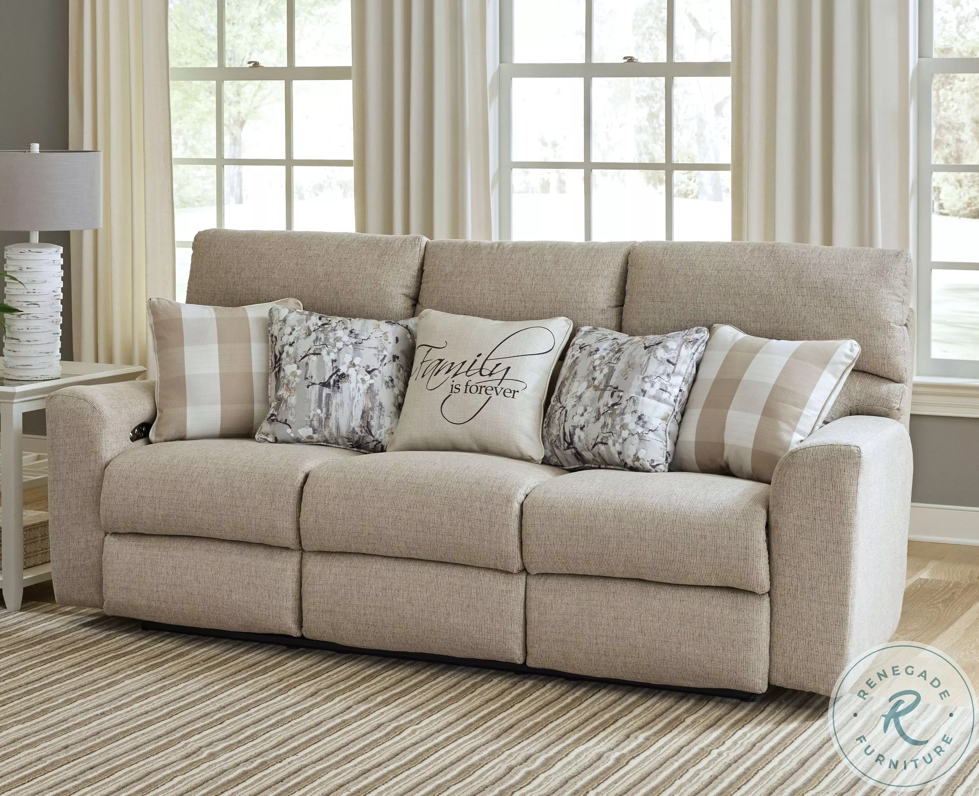 Searsport Buff Power Reclining Sofa with Power Headrest From Catnapper ...