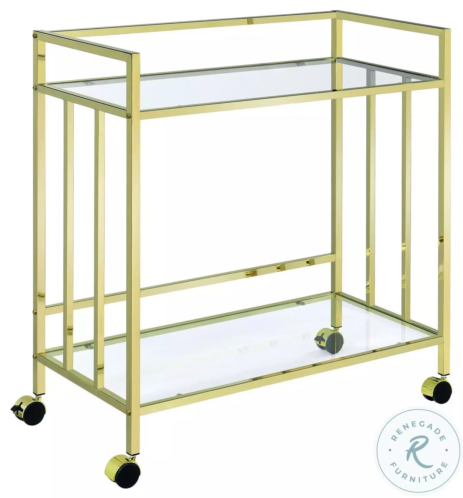 Cara Brass Rectangular Glass Bar Cart From Home Gallery Stores | Home ...