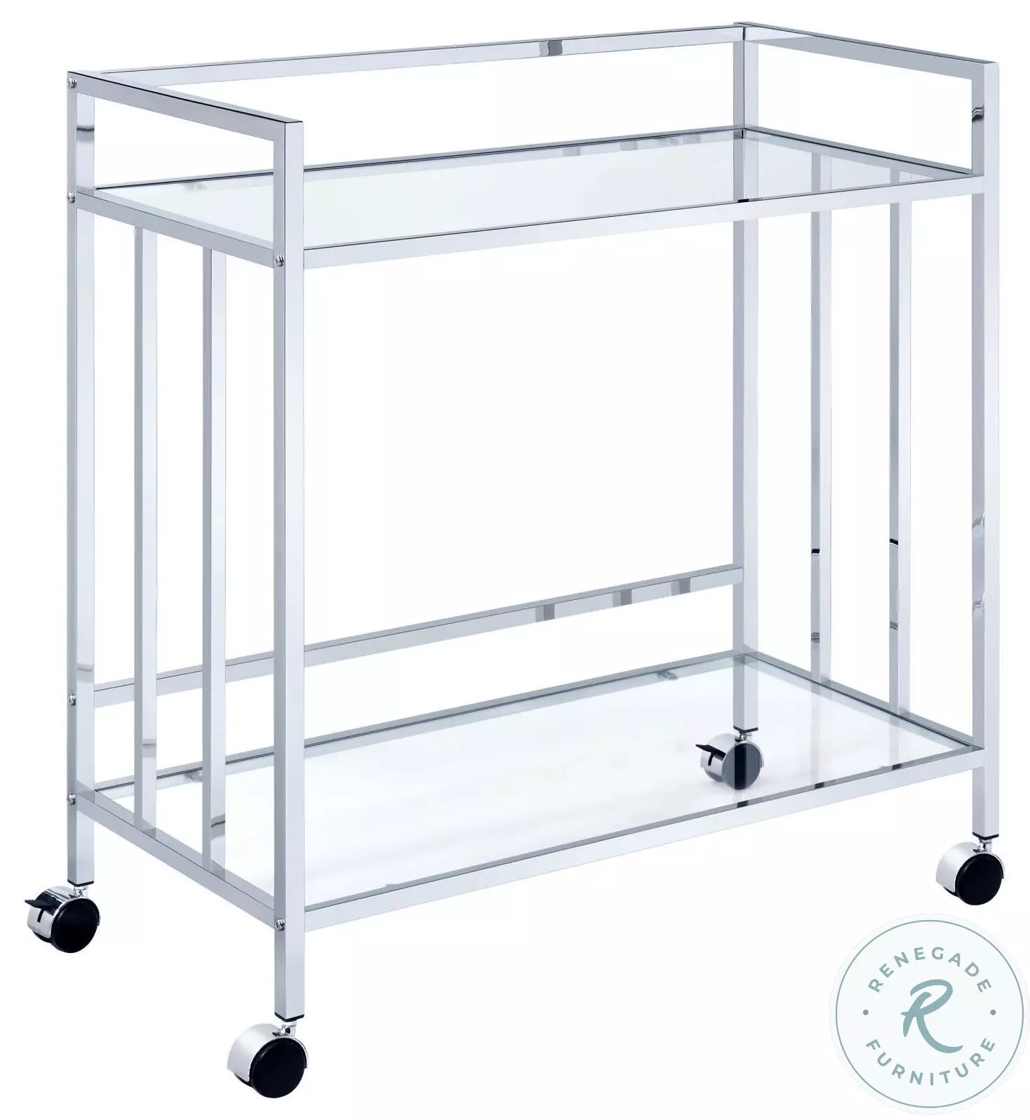 Cara Chrome Rectangular Glass Bar Cart From Home Gallery Stores | Home ...