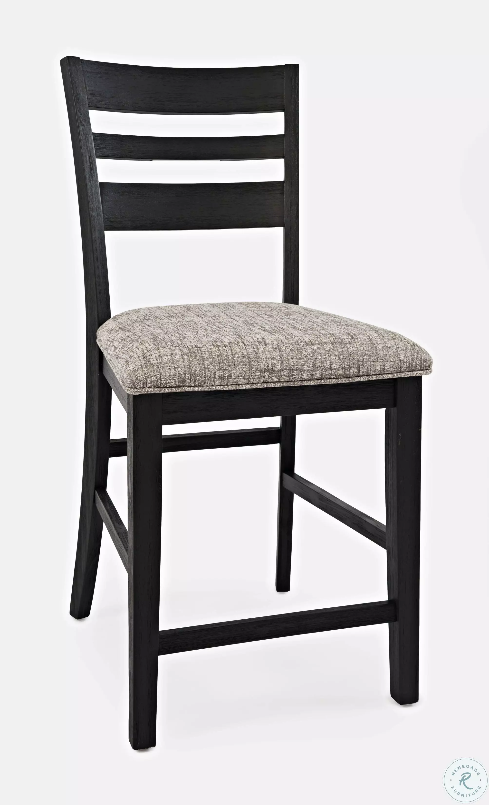 Altamonte Dark Charcoal Grey Ladder Back Counter Height Stool Set Of 2 ...