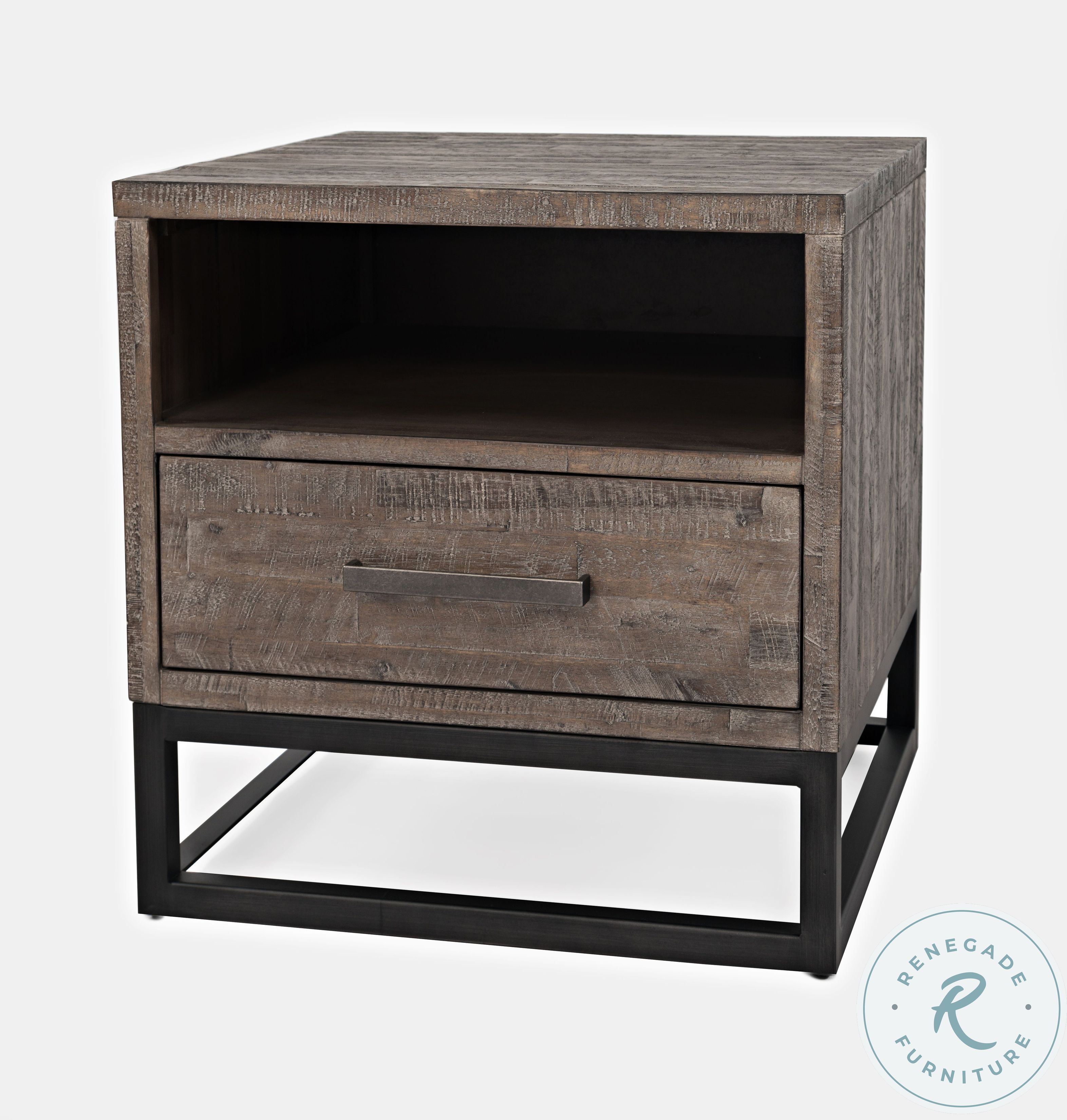 East Hampton Distressed Grey End Table From Jofran | Coleman Furniture