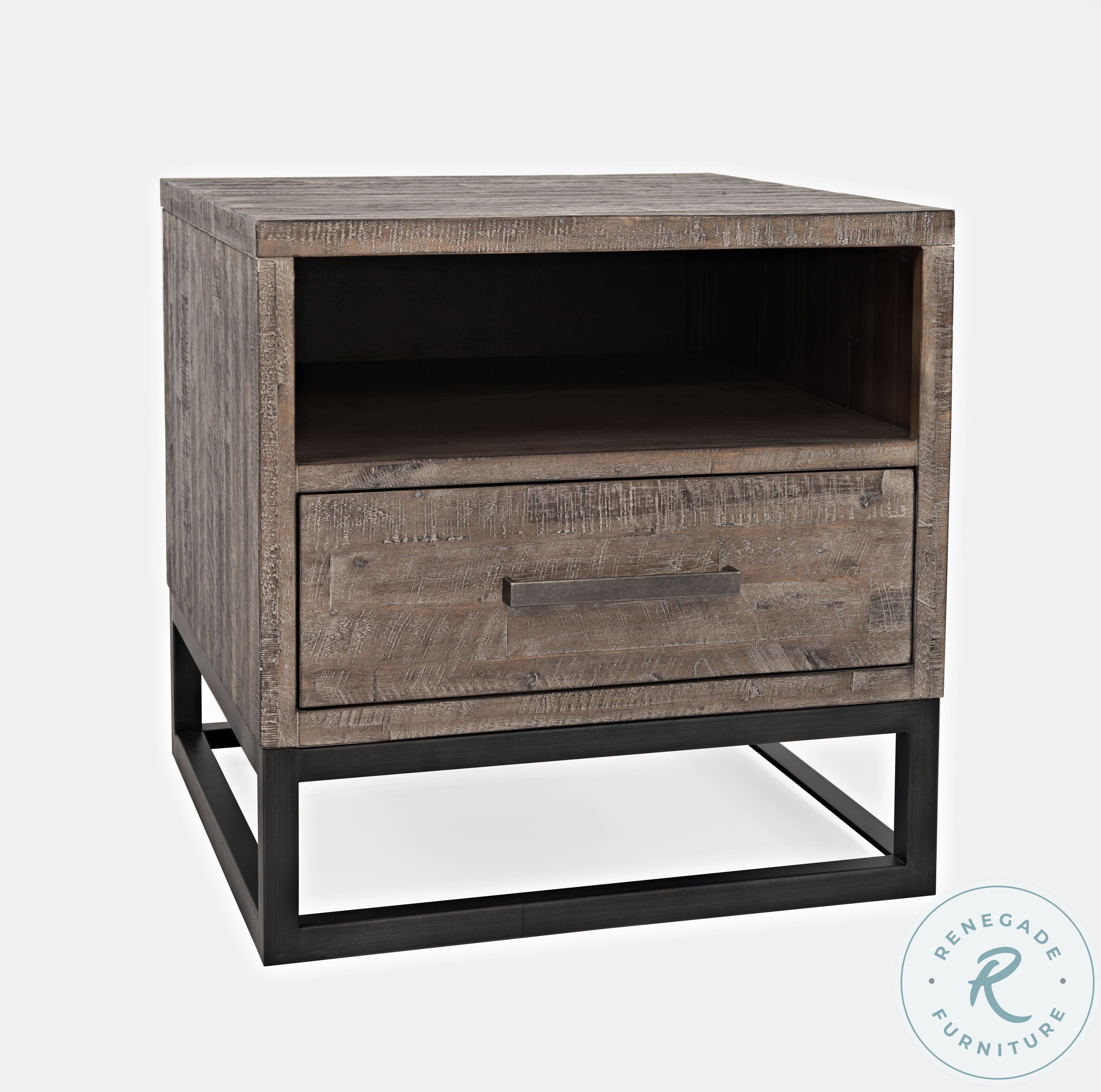 East Hampton Distressed Grey End Table From Jofran | Coleman Furniture