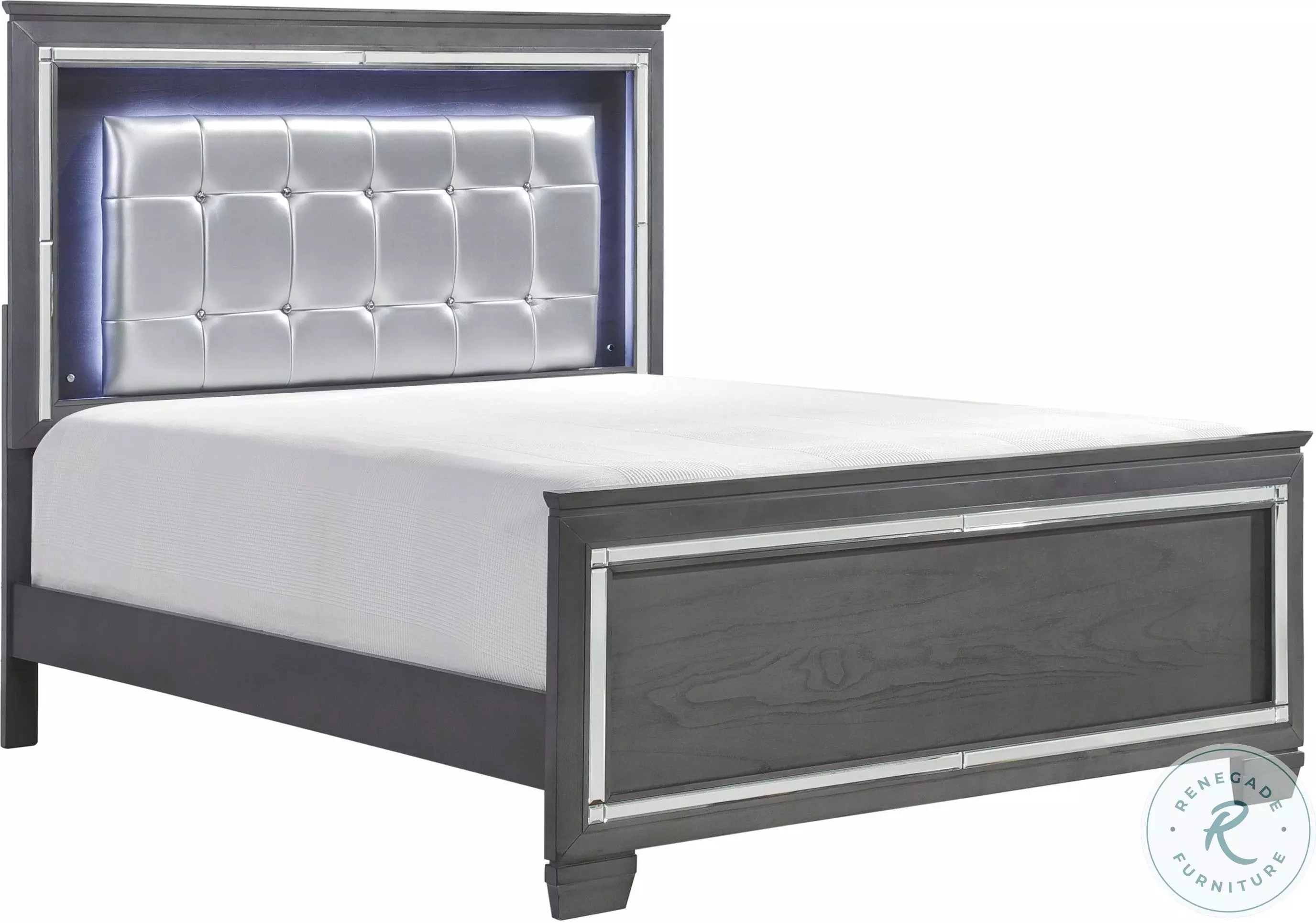 Allura Gray Queen Panel Bed from Homelegance | Coleman Furniture