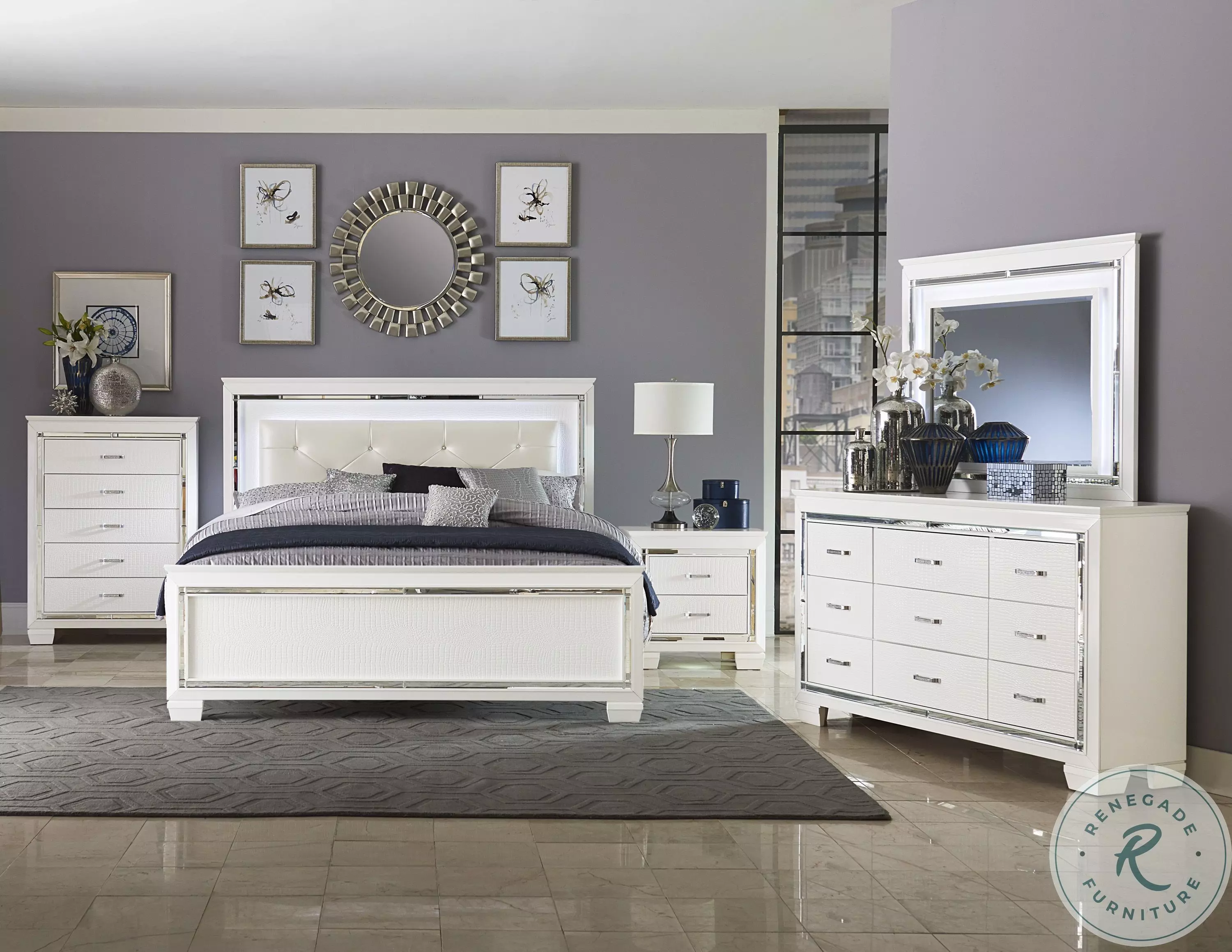 Allura black upholstered panel bedroom set store