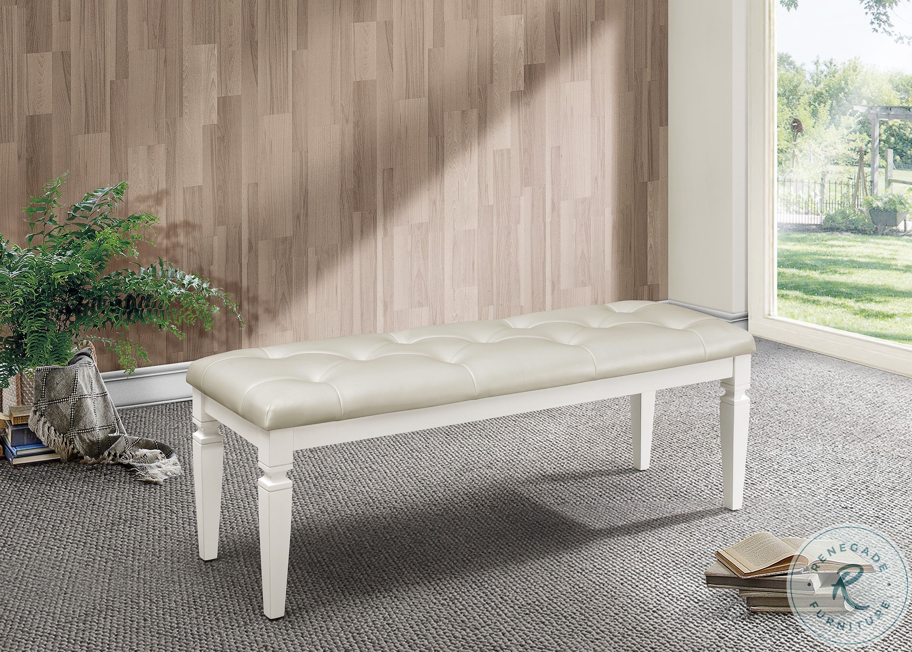 Allura Cream Bed Bench from Homelegance | Coleman Furniture