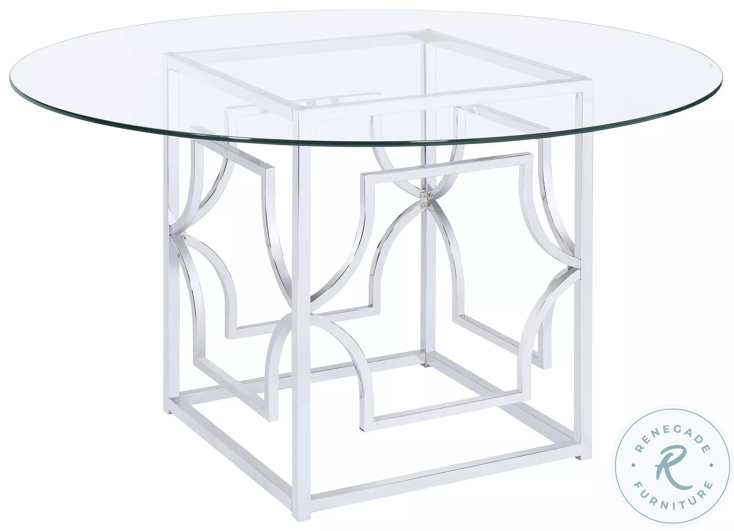 Starlight Chrome 54" Glass Top Round Dining Table From Coaster ...