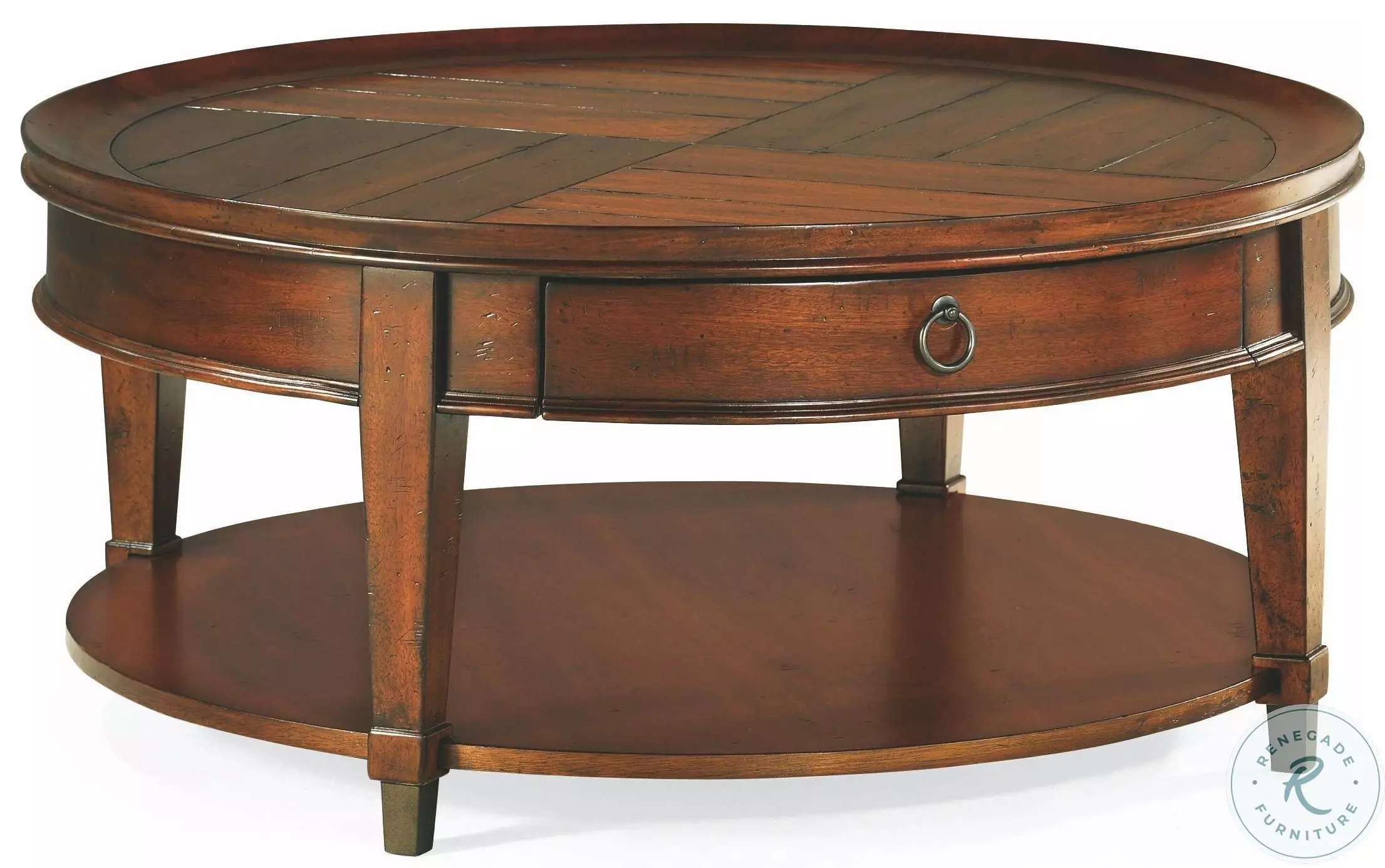 Sunset Valley Rich Mahogany Round Cocktail Table from Hammary (197-911 ...
