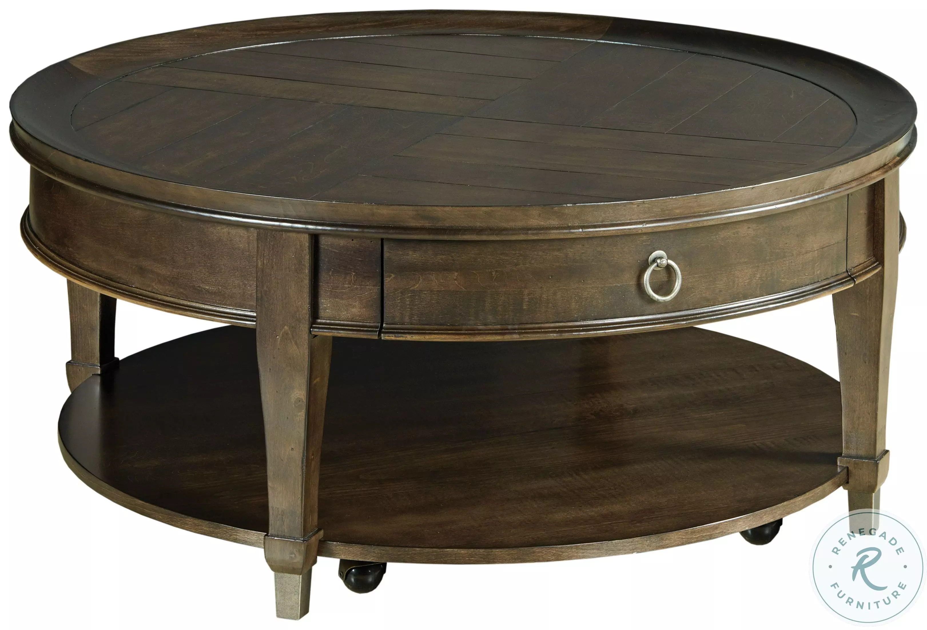 Sunset Valley Rich Mahogany Round Cocktail Table from Hammary | Coleman ...