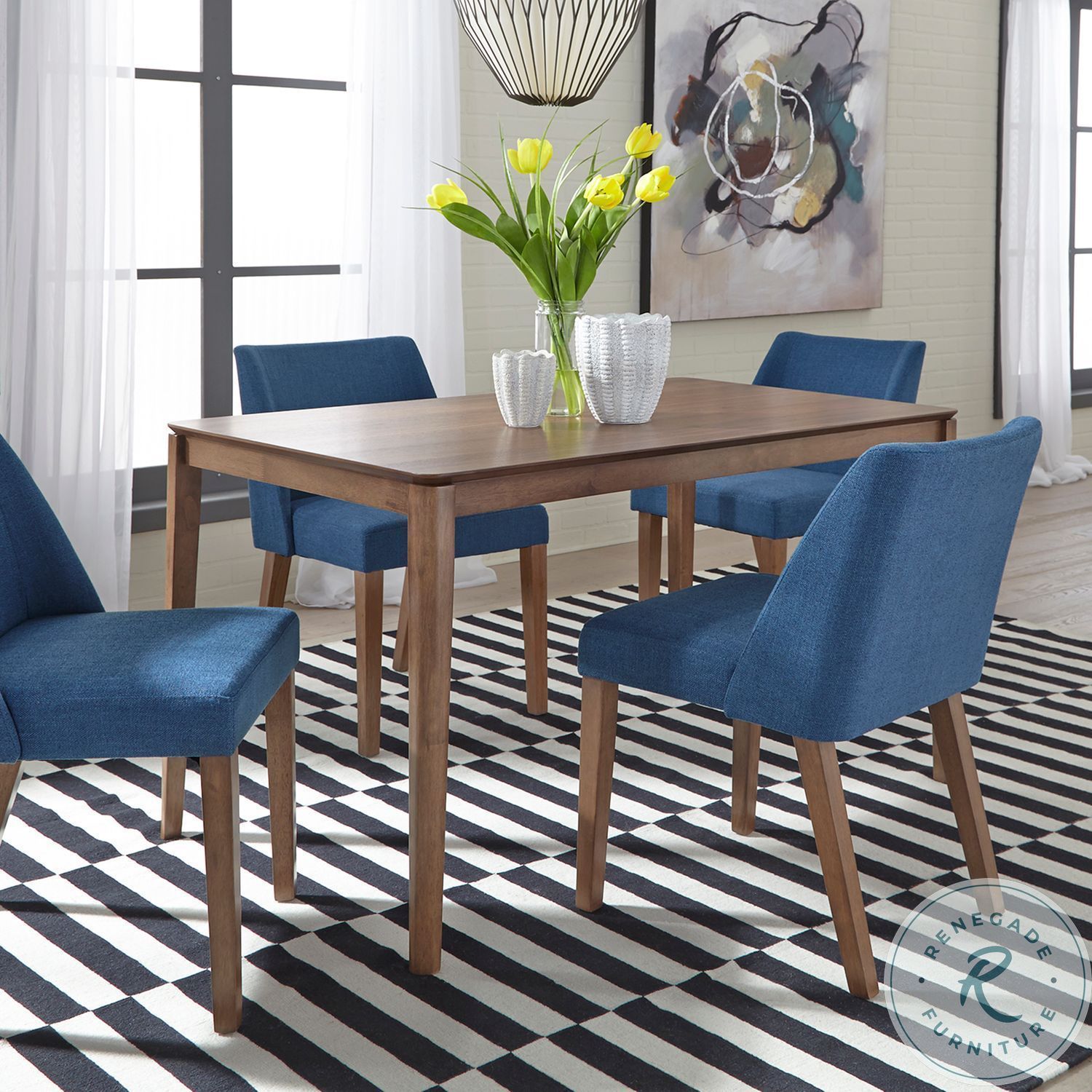 Space Savers Satin Walnut Rectangular Leg Dining Room Set from Liberty ...