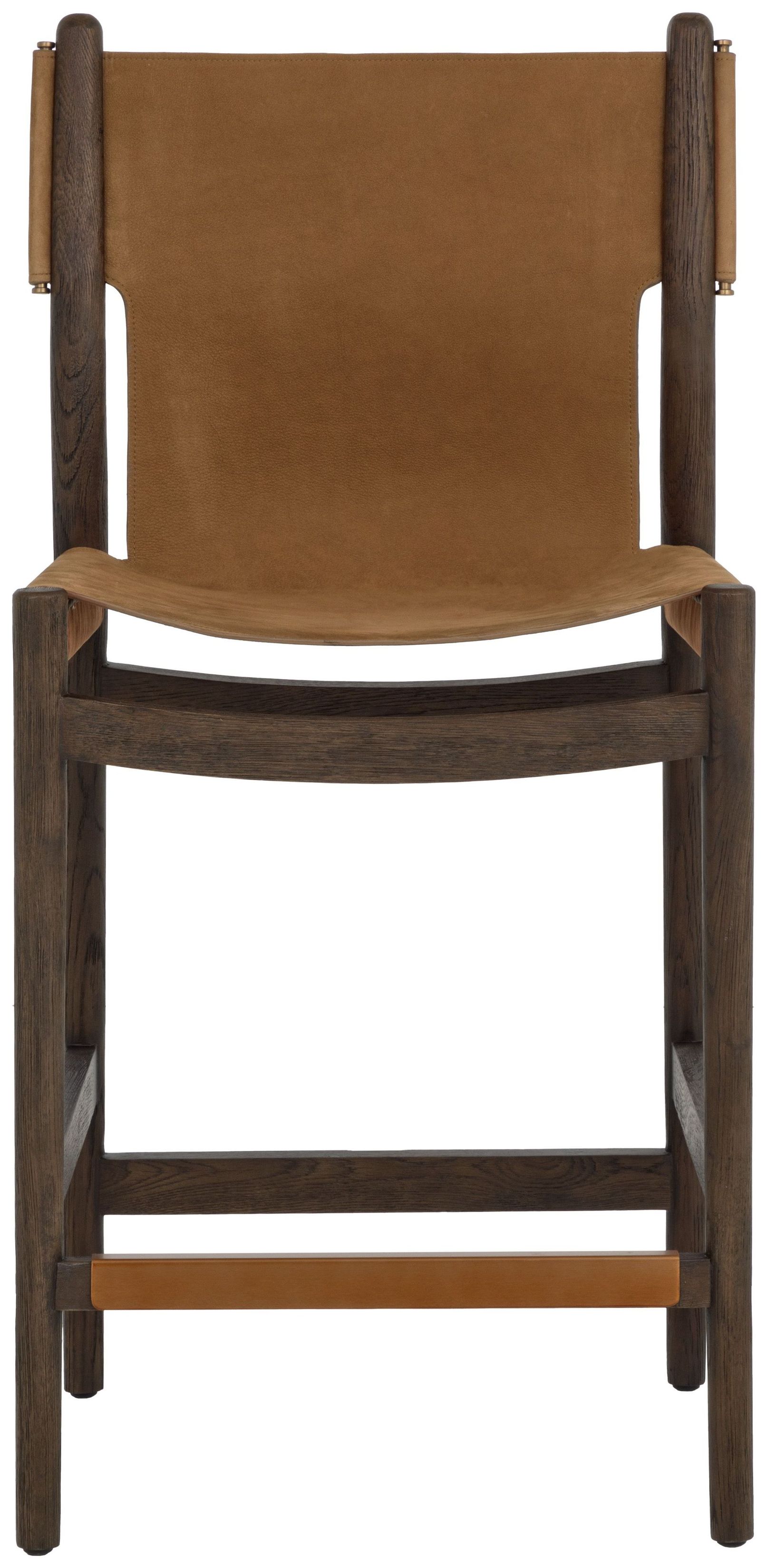 Nile Nubuck Caramel Leather Upholstered Counter Height Stool from ...