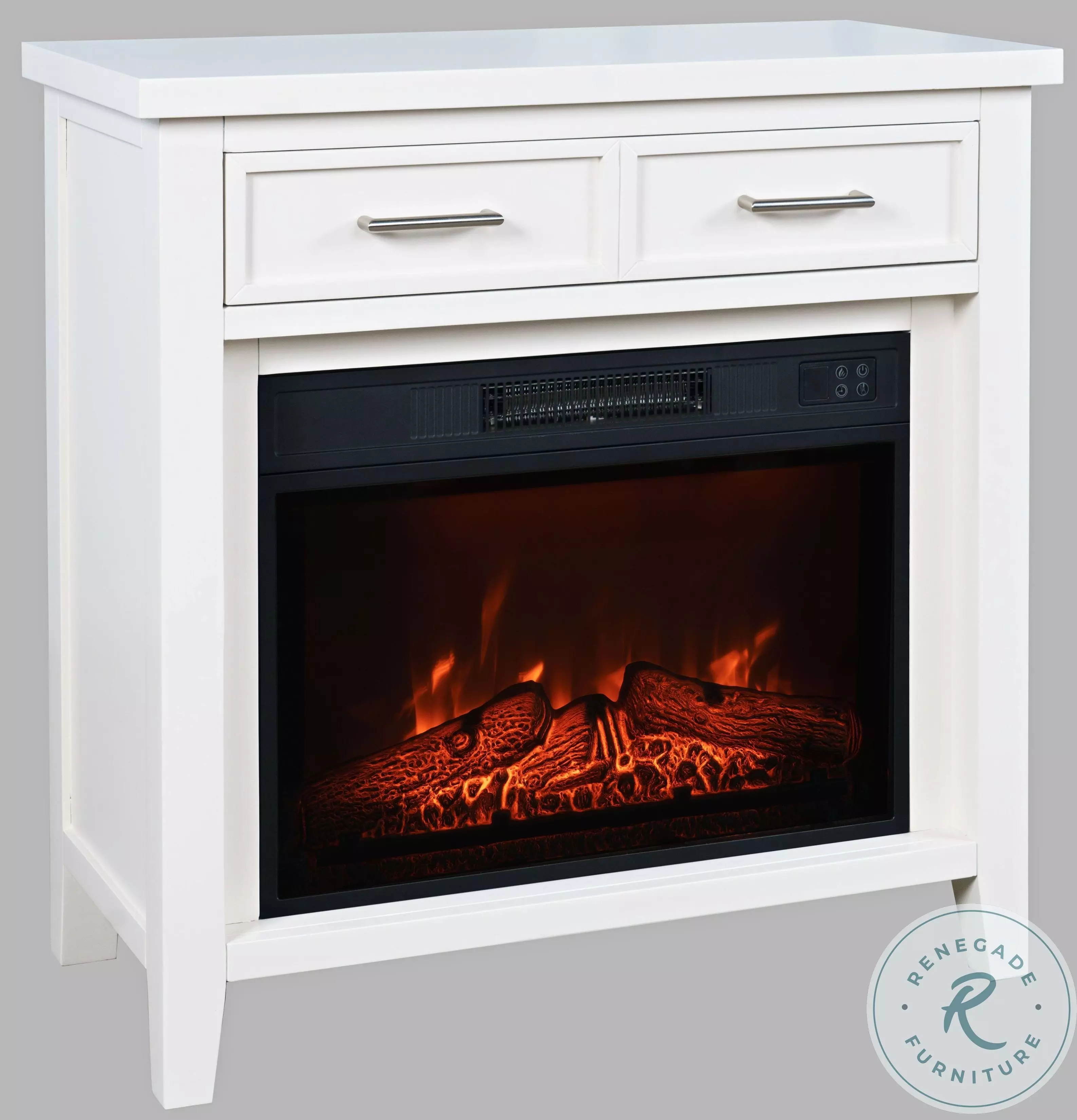 Urban Icon White 32" TV Stand with Electric Fireplace From Jofran ...